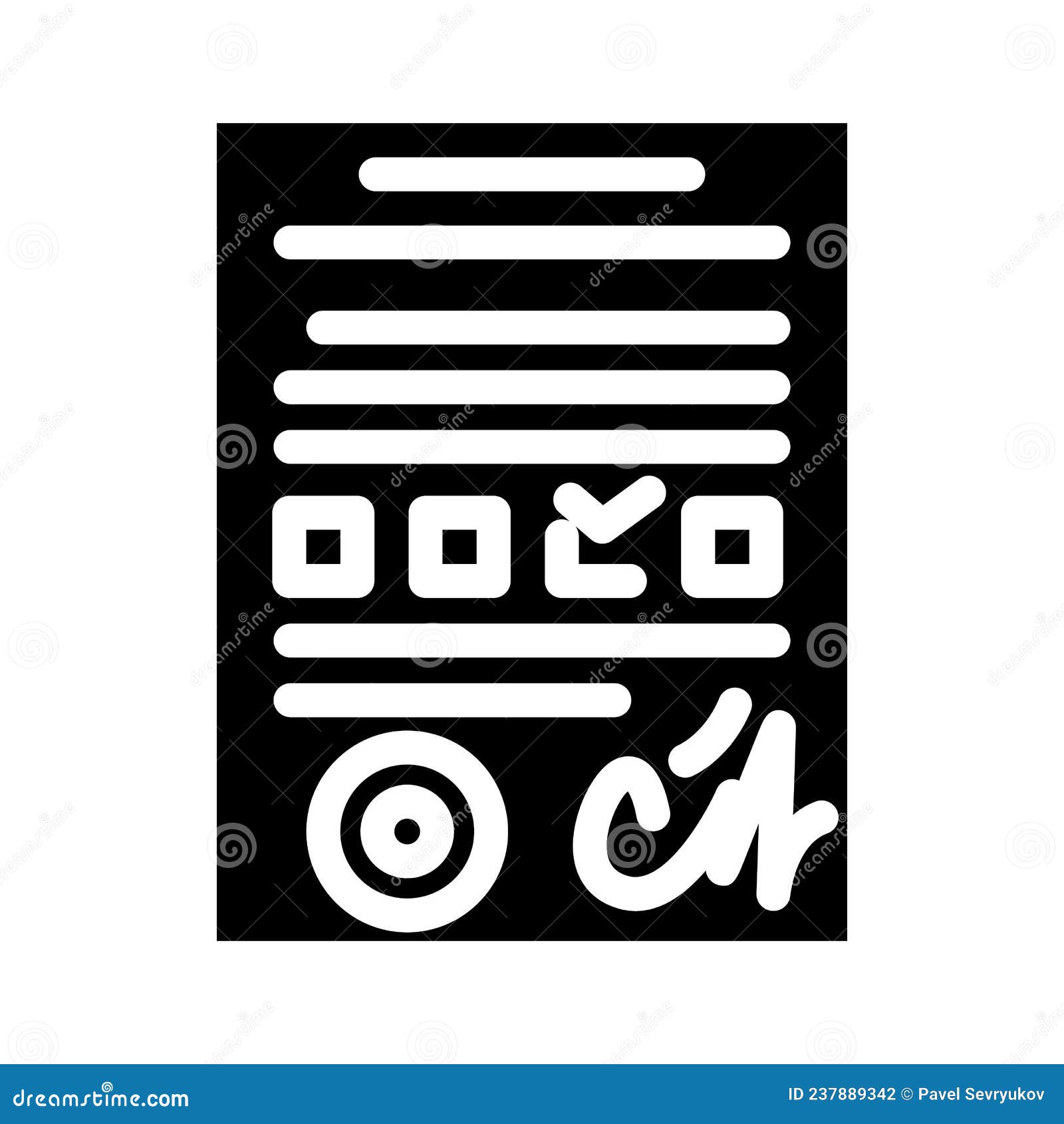 Examination Documents Glyph Icon Vector Illustration Stock Vector ...