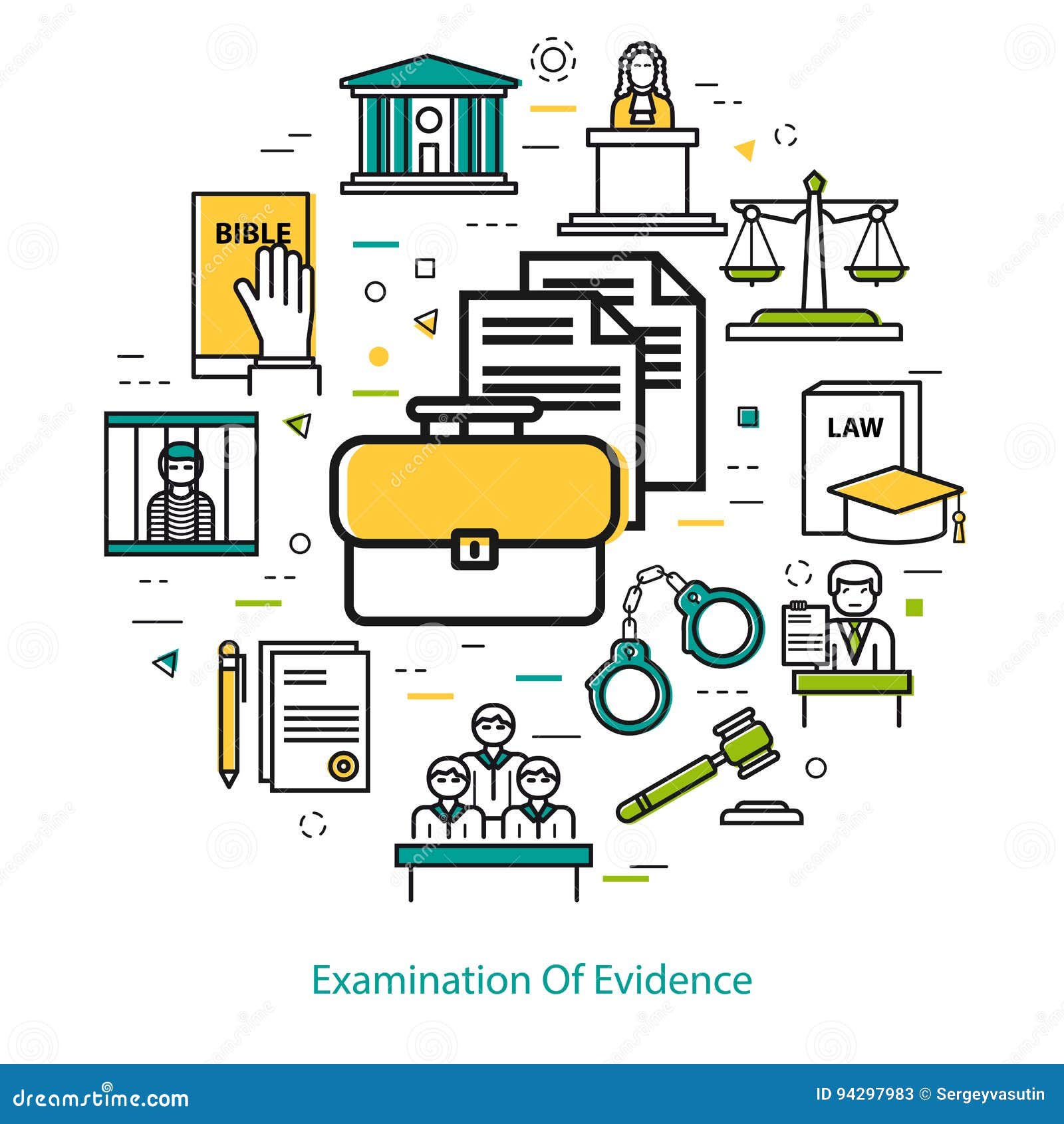 Examination of Evidence - Linear Concept Stock Illustration ...