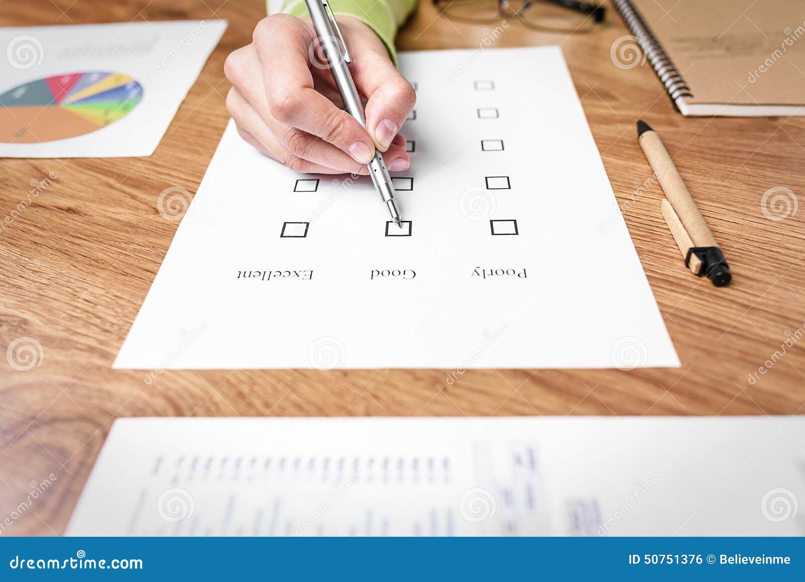 Examination Paper on the Office Desk Stock Photo - Image of closeup ...