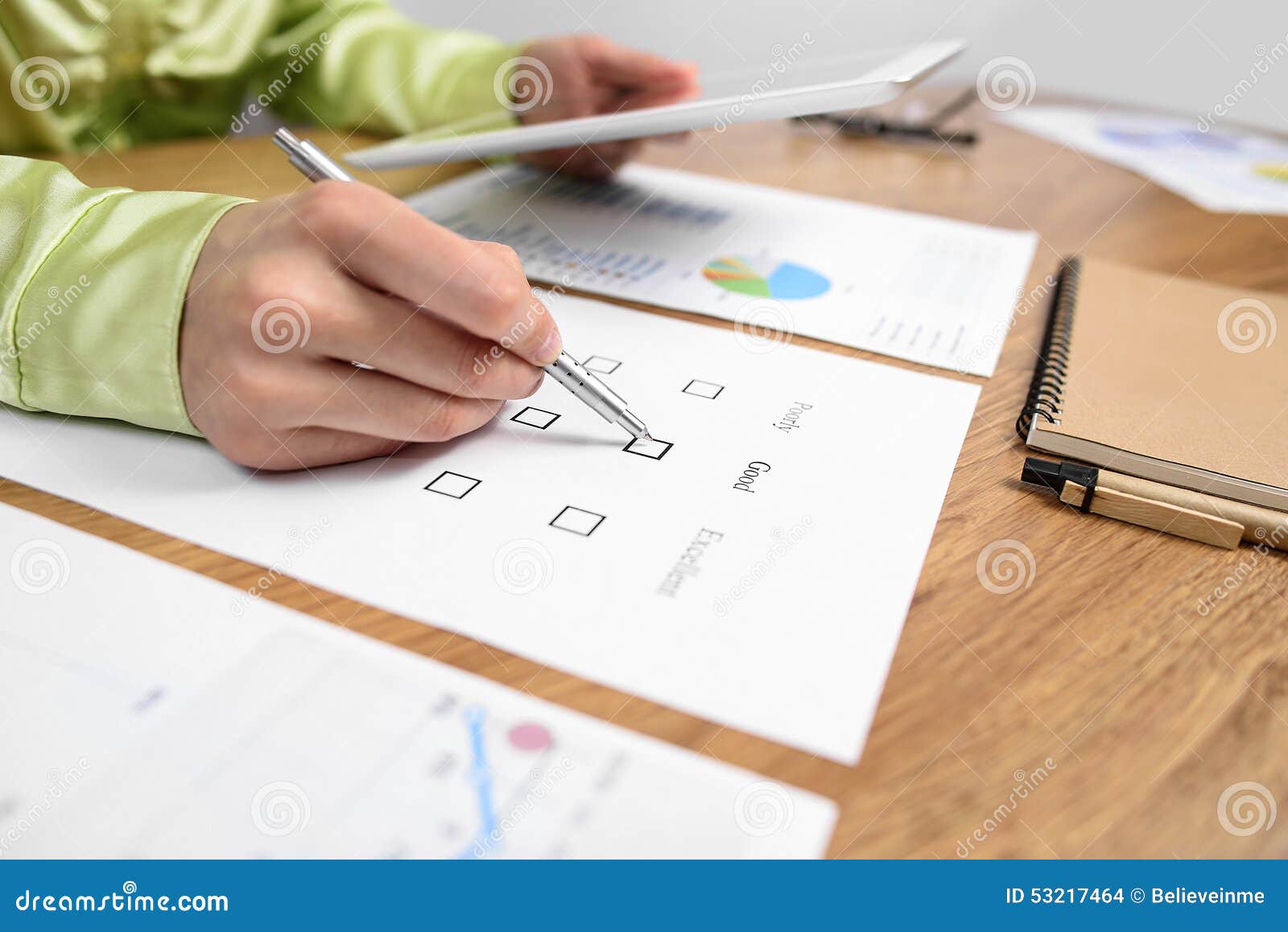 Examination Paper on the Office Desk Stock Photo - Image of business ...