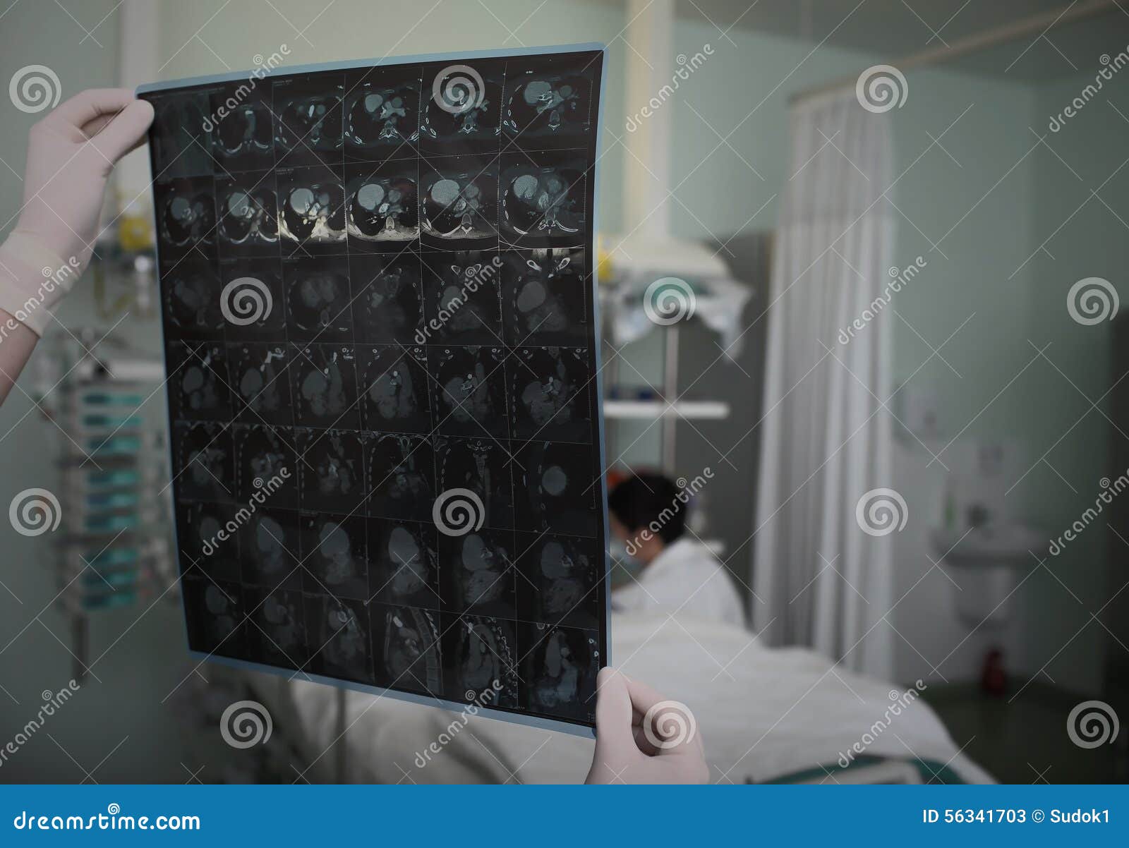 Examination of the Patient in Intensive Care Stock Image - Image of ...