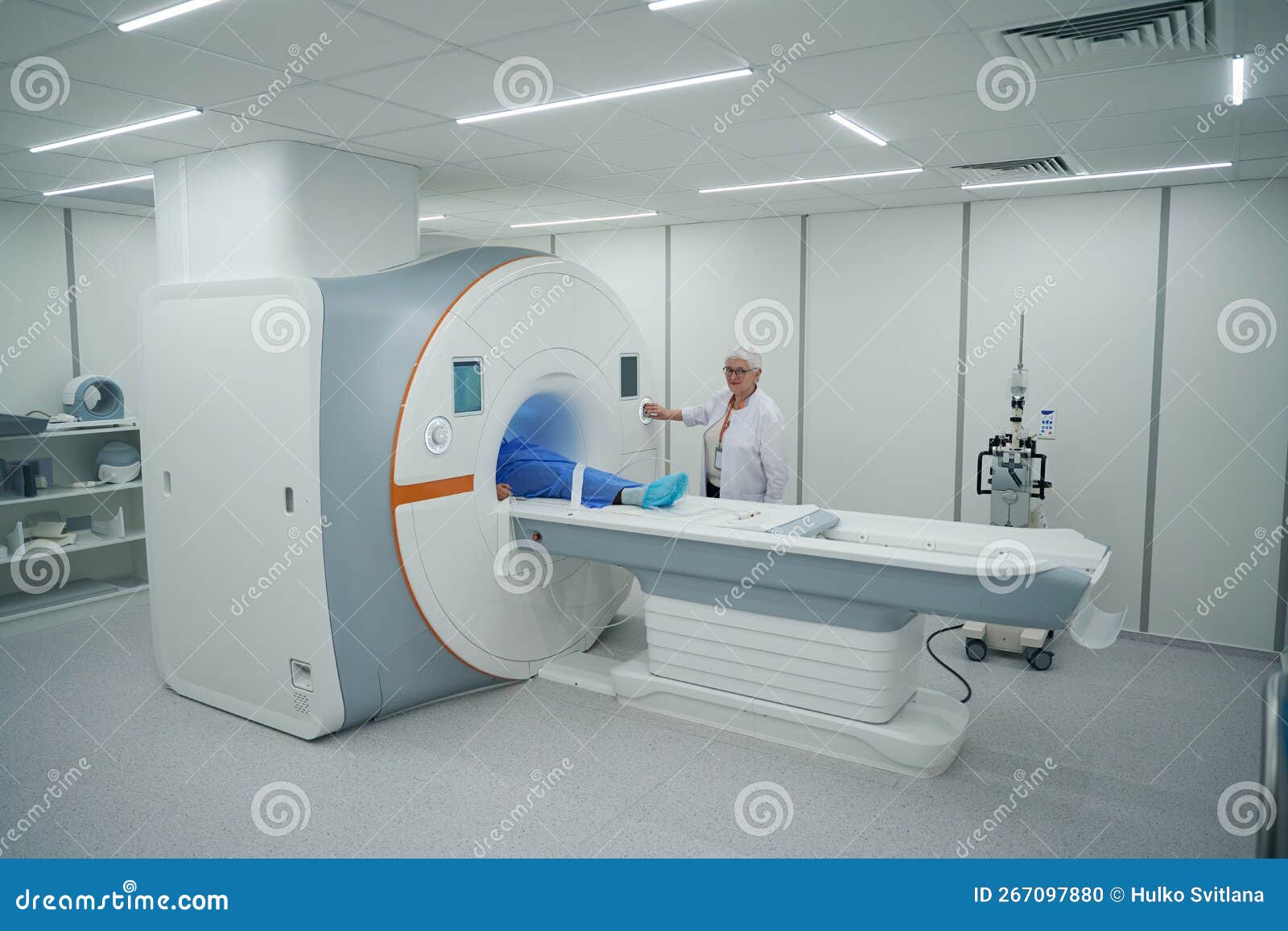 Examination of Patient on an MRI Machine in Diagnostic Department Stock ...