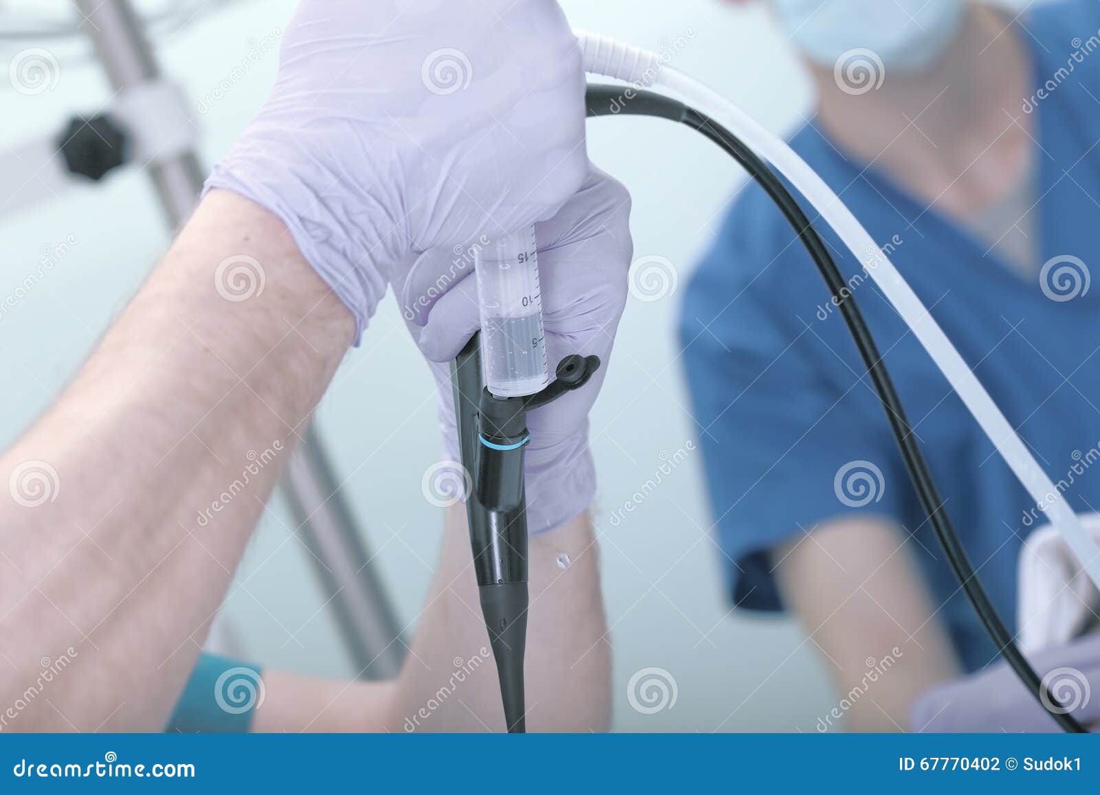 Examination of the Patient Using a Probe Stock Photo - Image of ...