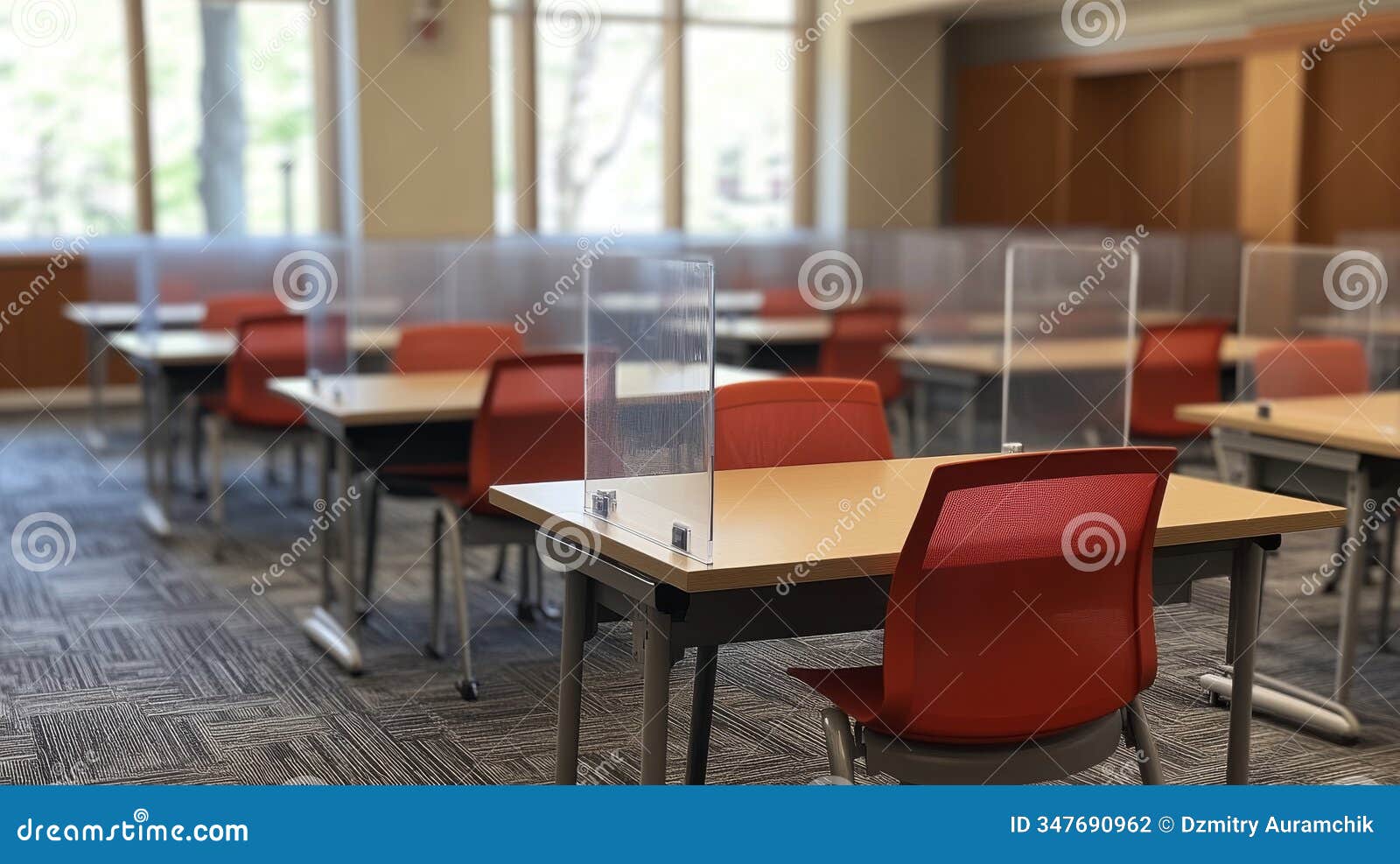 Examination Room Equipped with See-through Dividers between Desks Stock ...