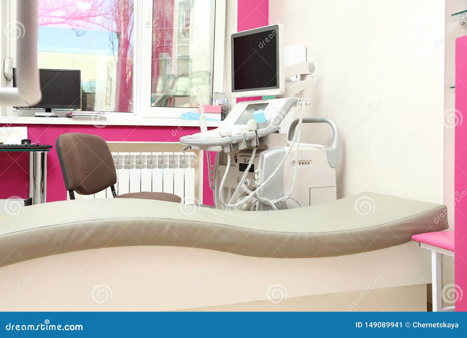 Examination Room with Modern Ultrasound Machine Stock Image - Image of ...