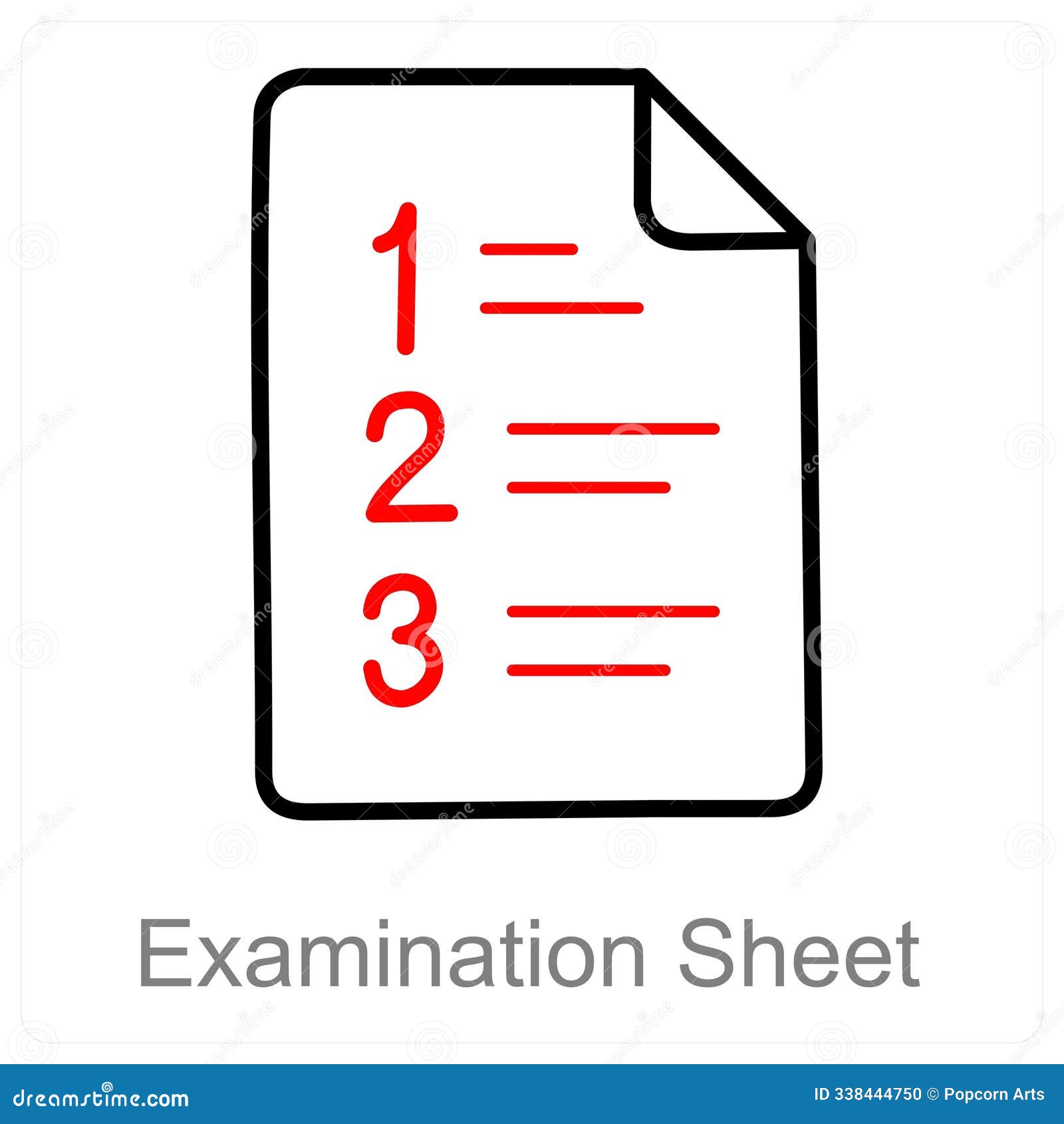 Examination Sheet stock vector. Illustration of line - 338444750