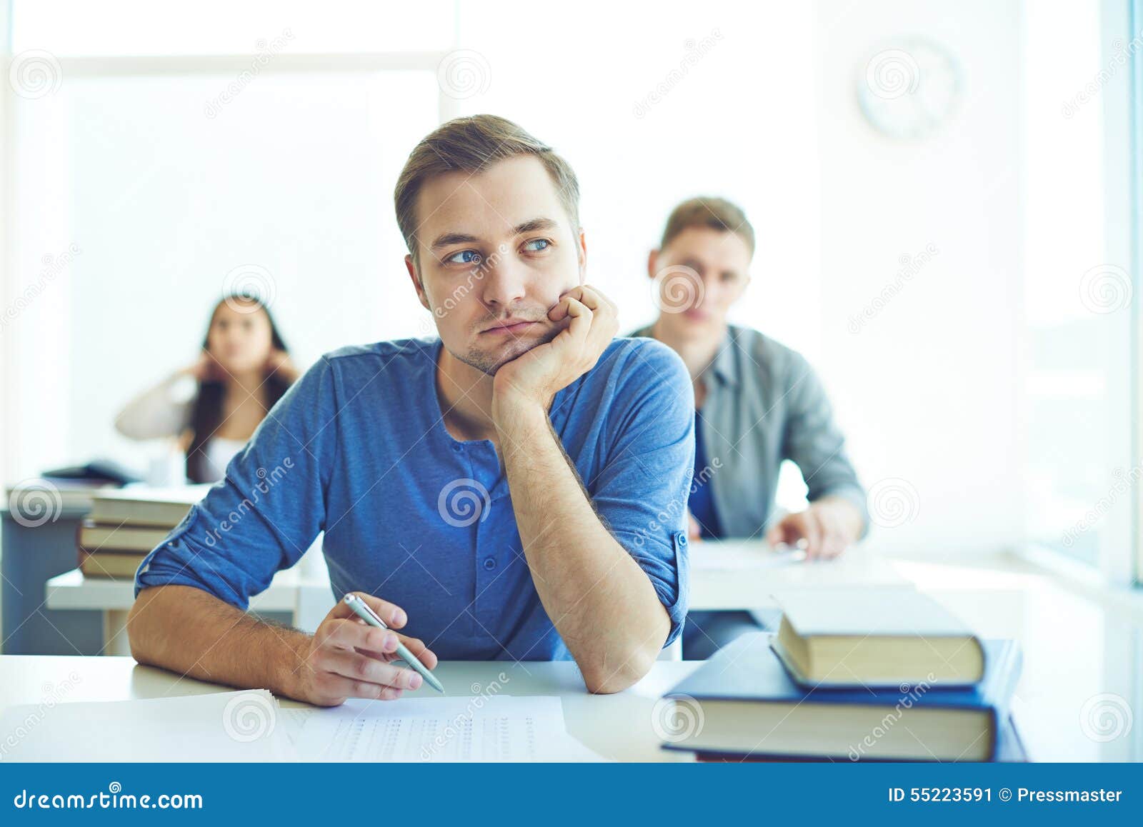Examination test stock image. Image of pensive, male - 55223591