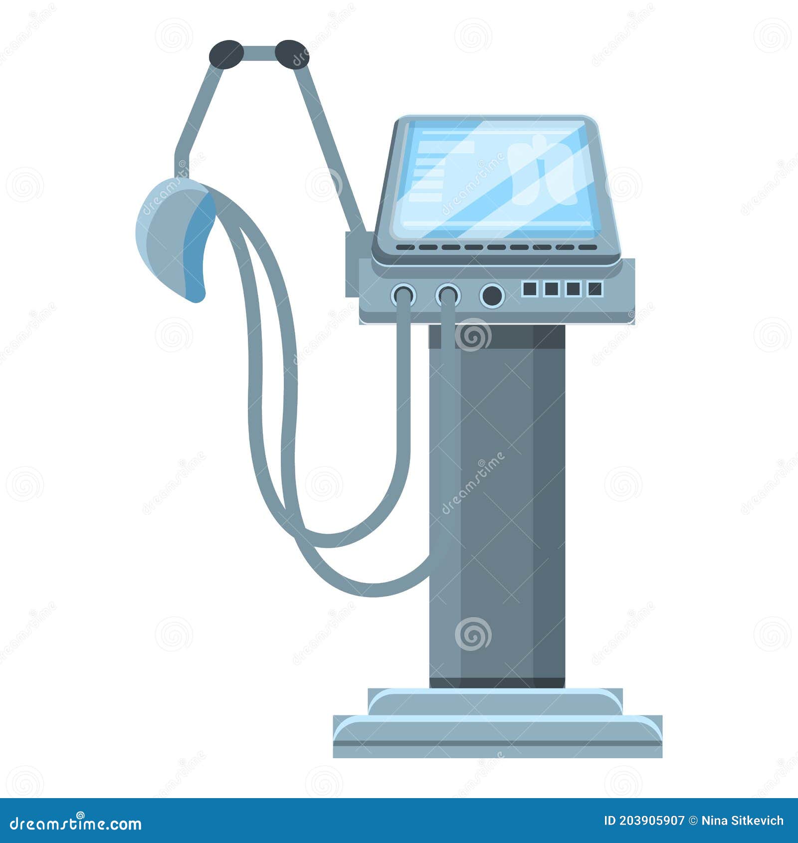 Examination Ventilator Medical Machine Icon, Cartoon Style Stock Vector ...