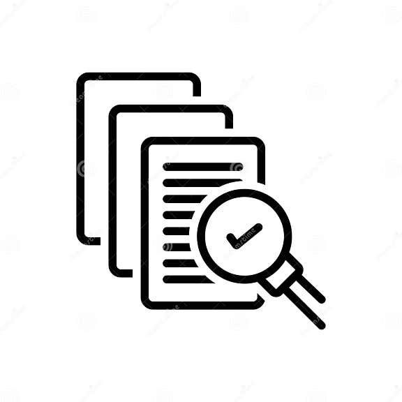 Black Line Icon for Examine, Check and Result Stock Vector ...