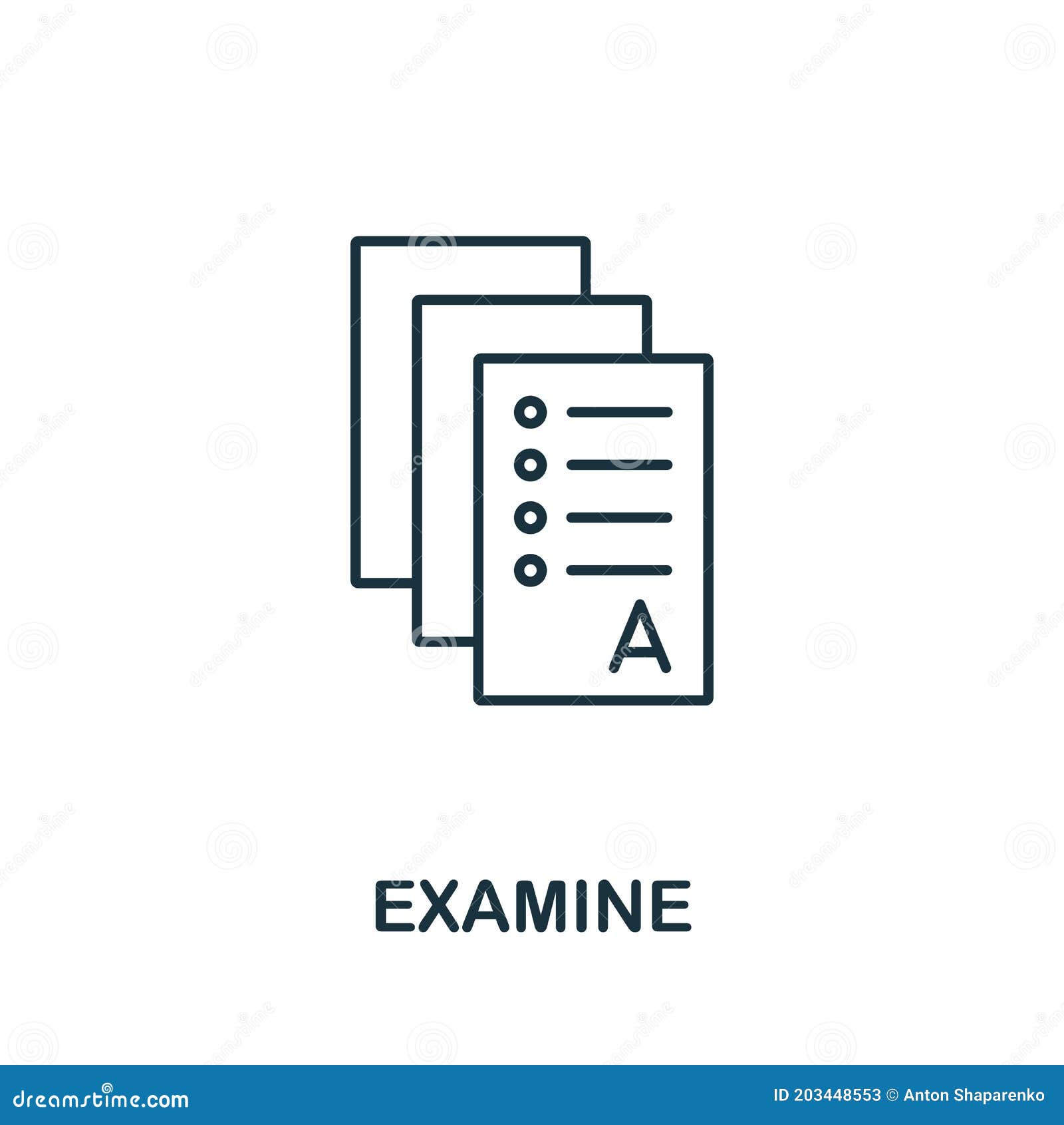 Examine Icon. Line Style Element from Audit Collection. Thin Examine ...