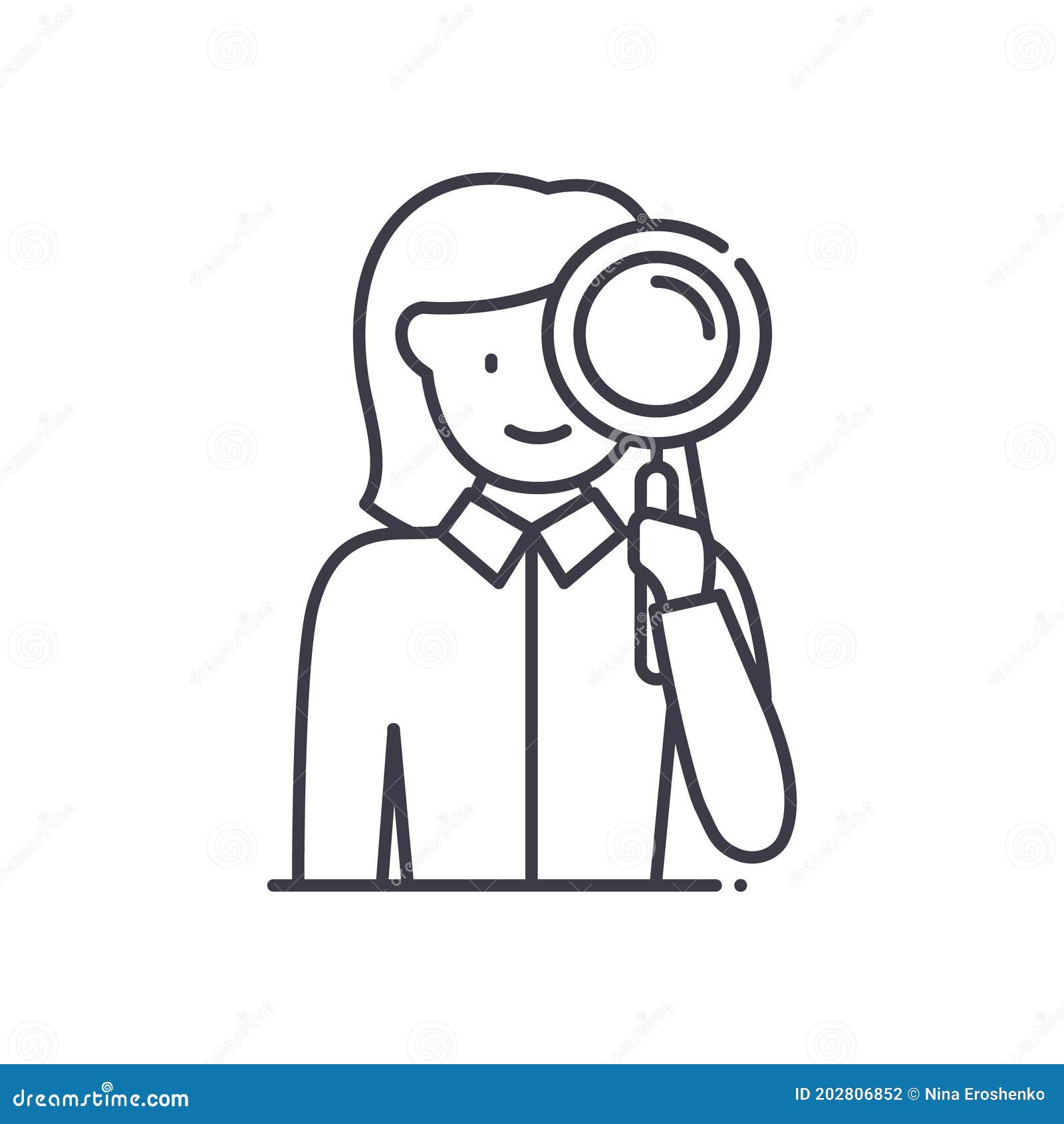 Examine Icon, Linear Isolated Illustration, Thin Line Vector, Web ...