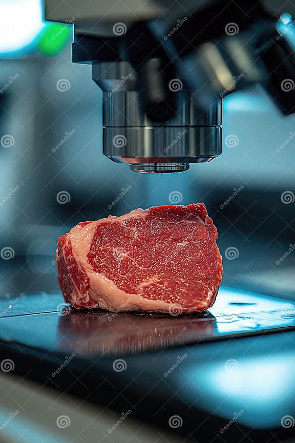 Examine Meat in a Lab Under a Microscope. Generated by Ai Stock Image ...