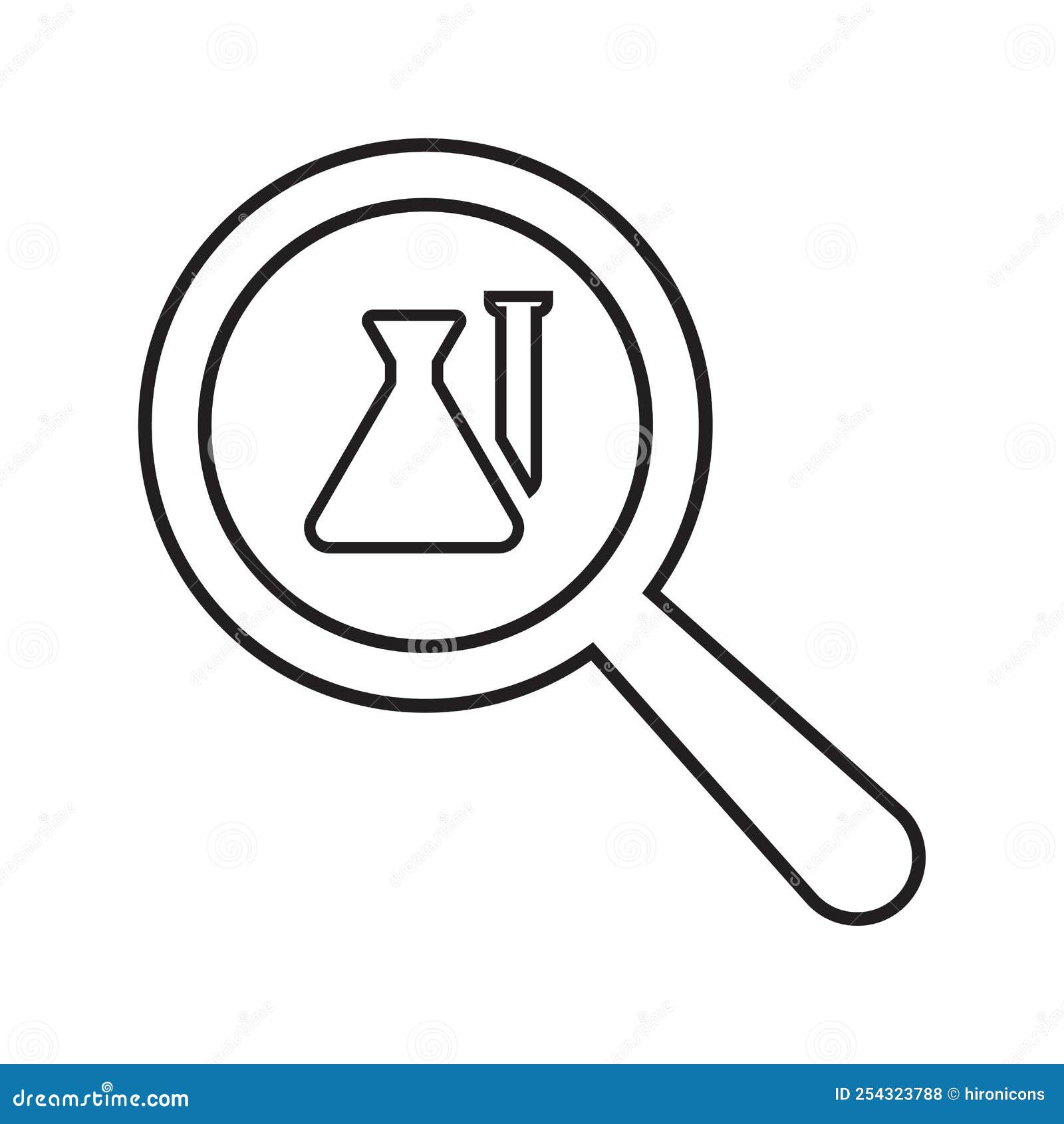 Examine, Search Outline Icon. Line Art Vector Stock Illustration ...
