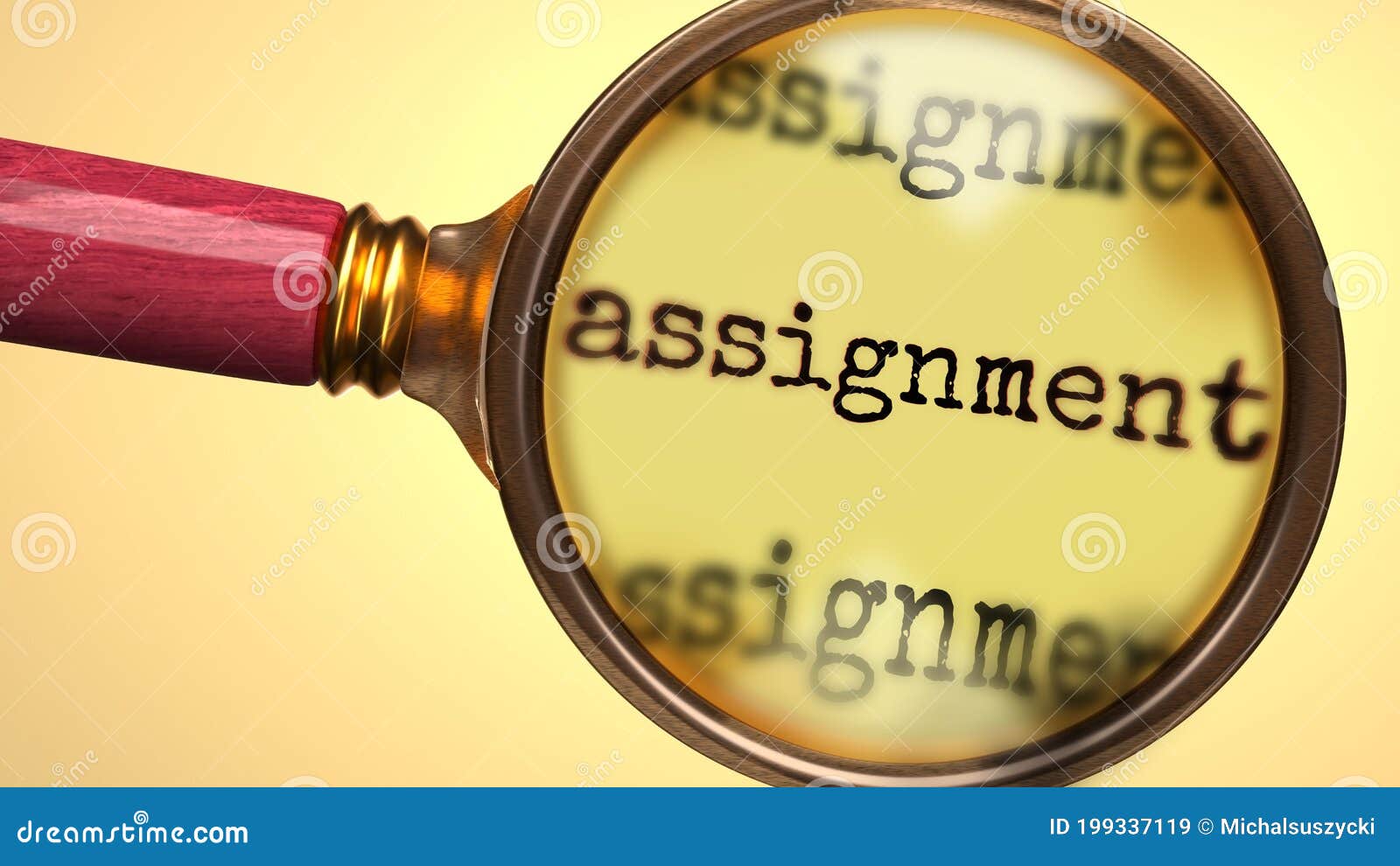 Examine and Study Assignment, Showed As a Magnify Glass and Word ...