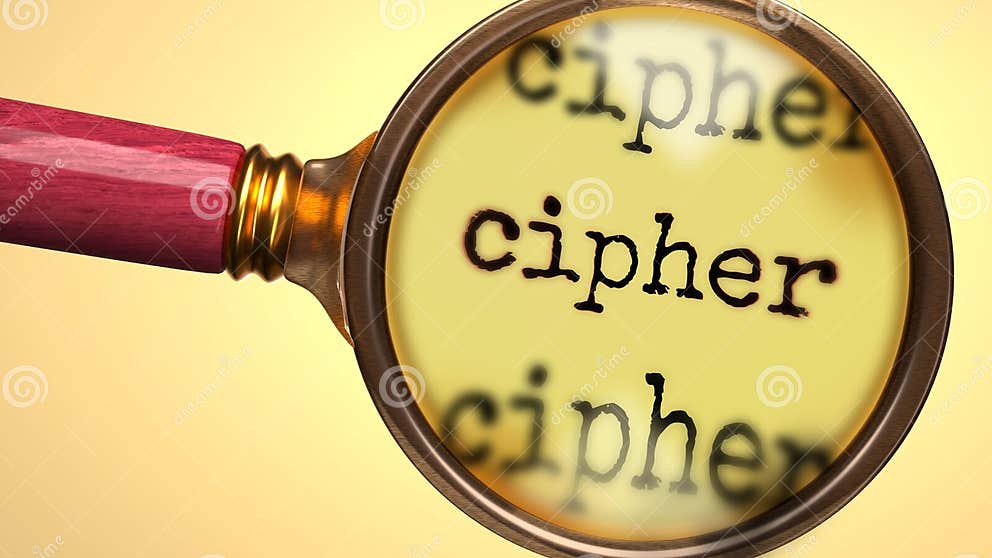 Examine and Study Cipher, Showed As a Magnify Glass and Word Cipher To ...