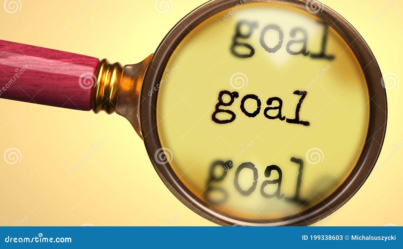 Examine and Study Goal, Showed As a Magnify Glass and Word Goal To ...