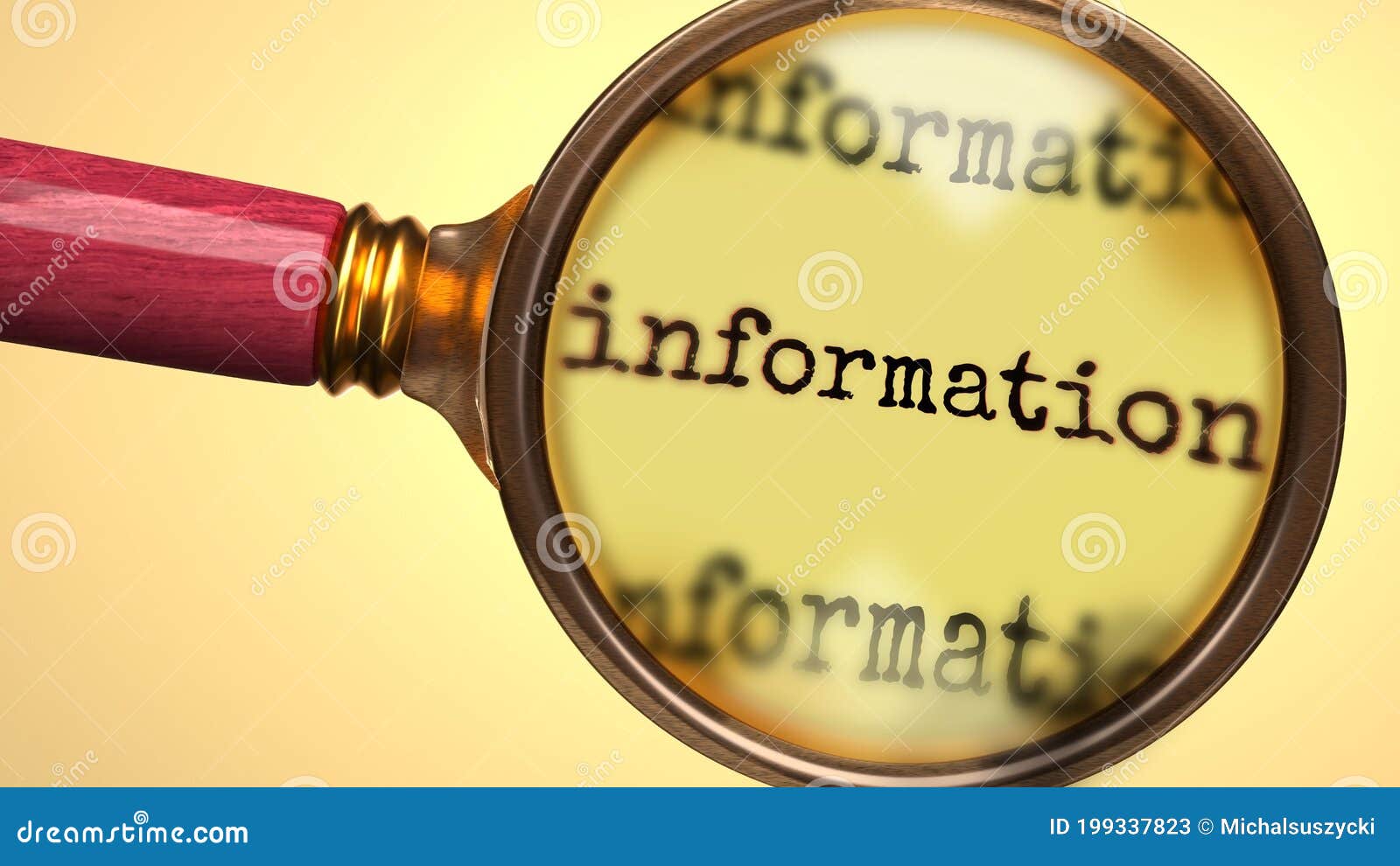 Examine and Study Information, Showed As a Magnify Glass and Word ...