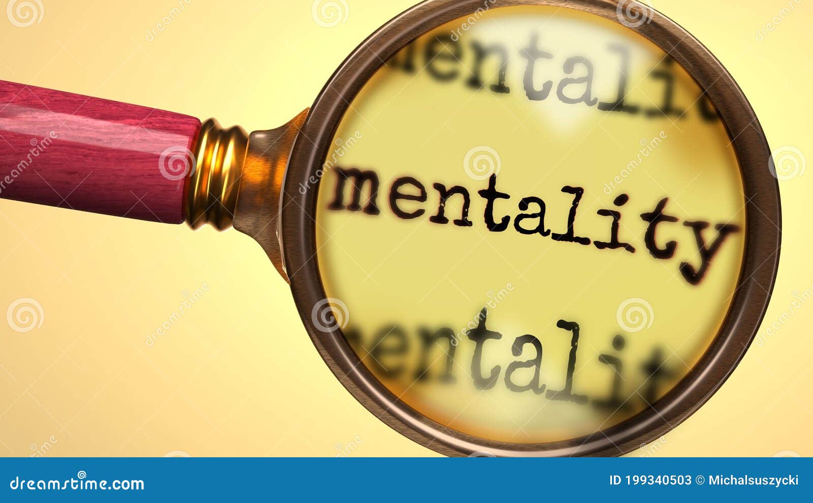 Examine and Study Mentality, Showed As a Magnify Glass and Word ...