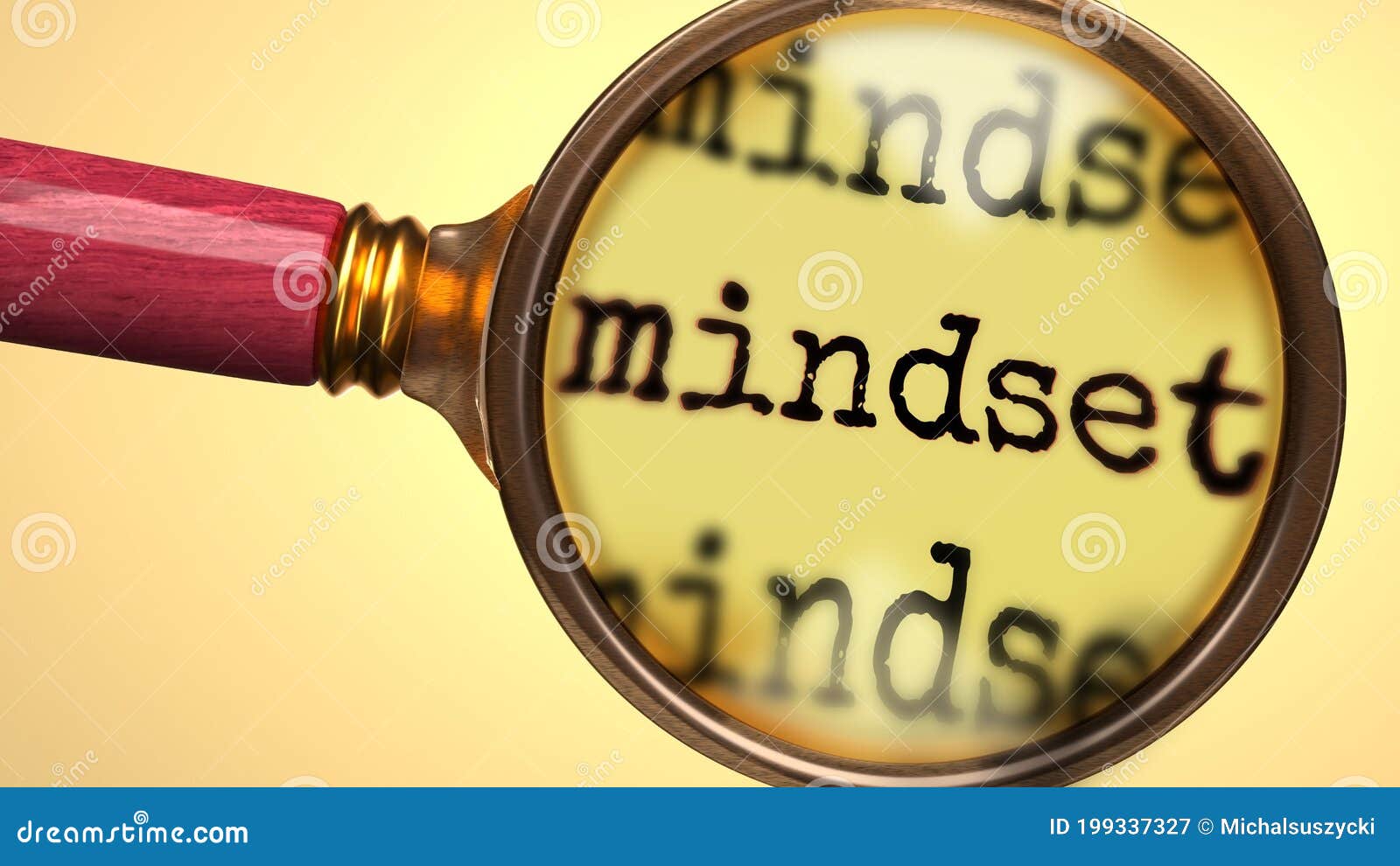 Examine and Study Mindset, Showed As a Magnify Glass and Word Mindset ...