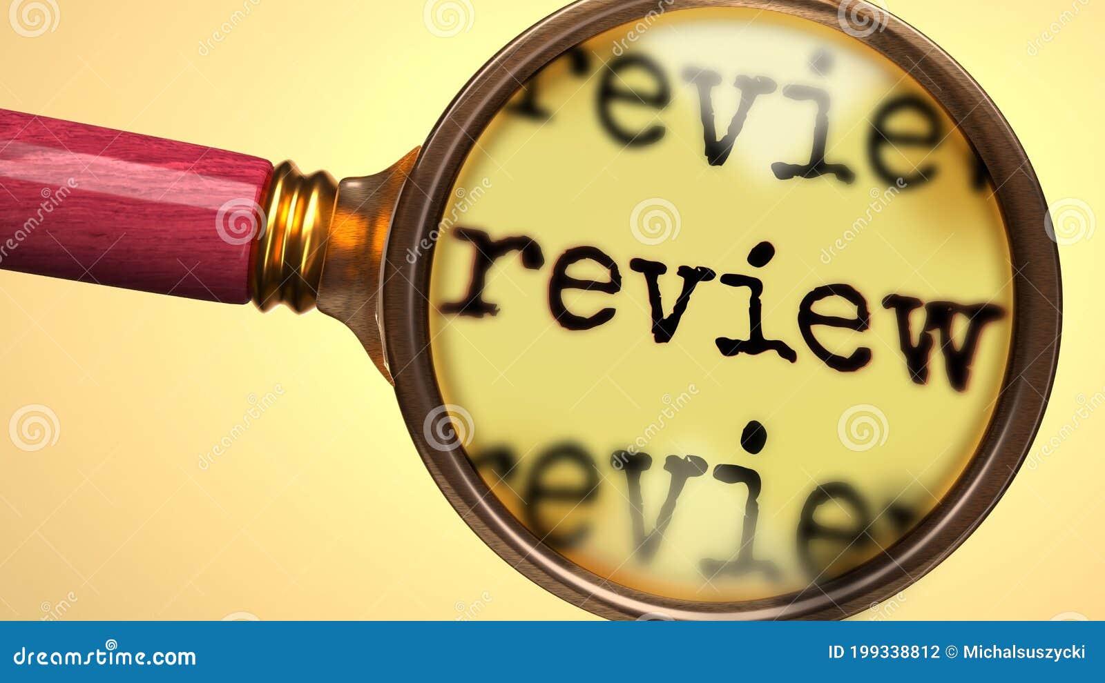 Examine and Study Review, Showed As a Magnify Glass and Word Review To ...