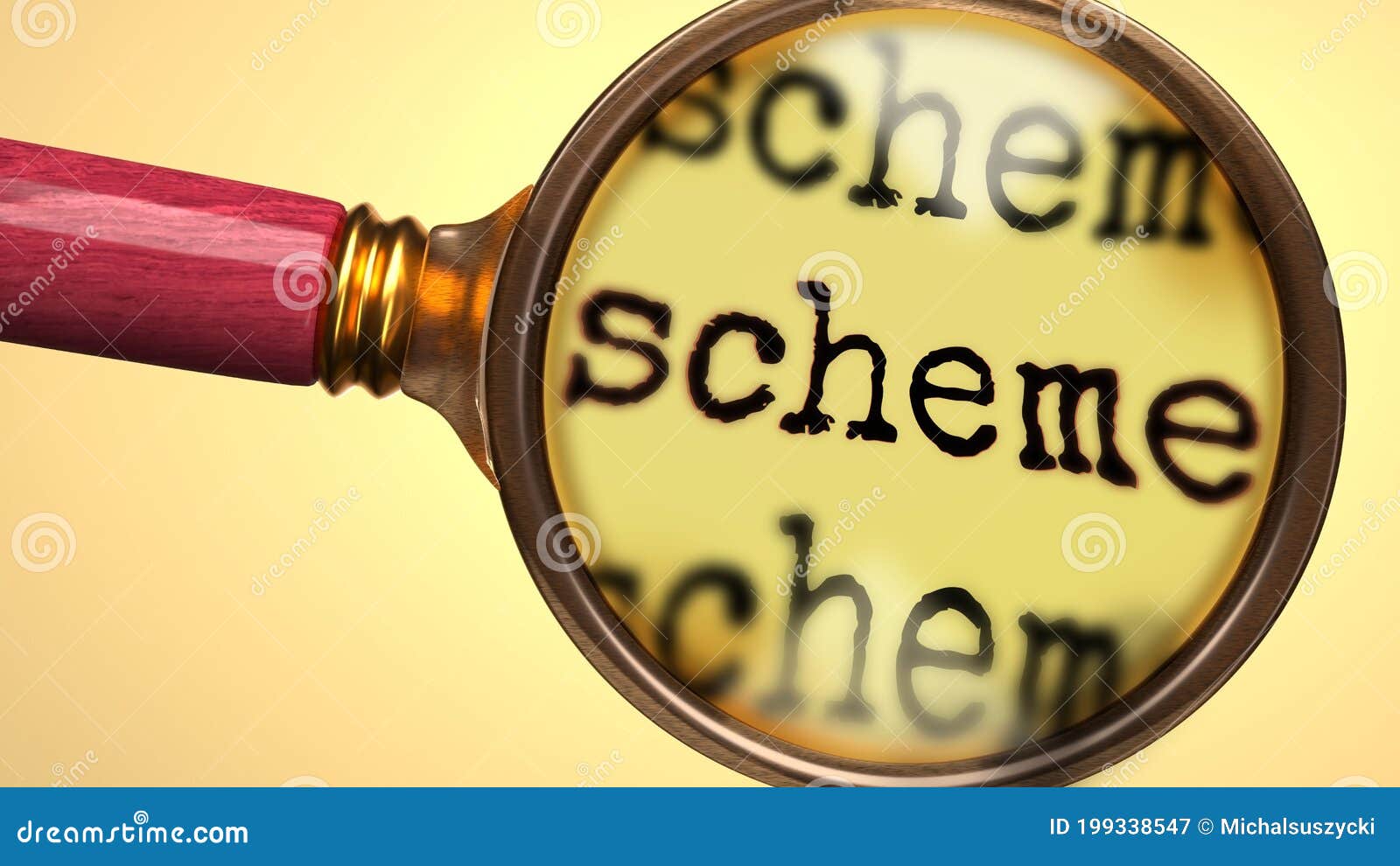 Examine and Study Scheme, Showed As a Magnify Glass and Word Scheme To ...