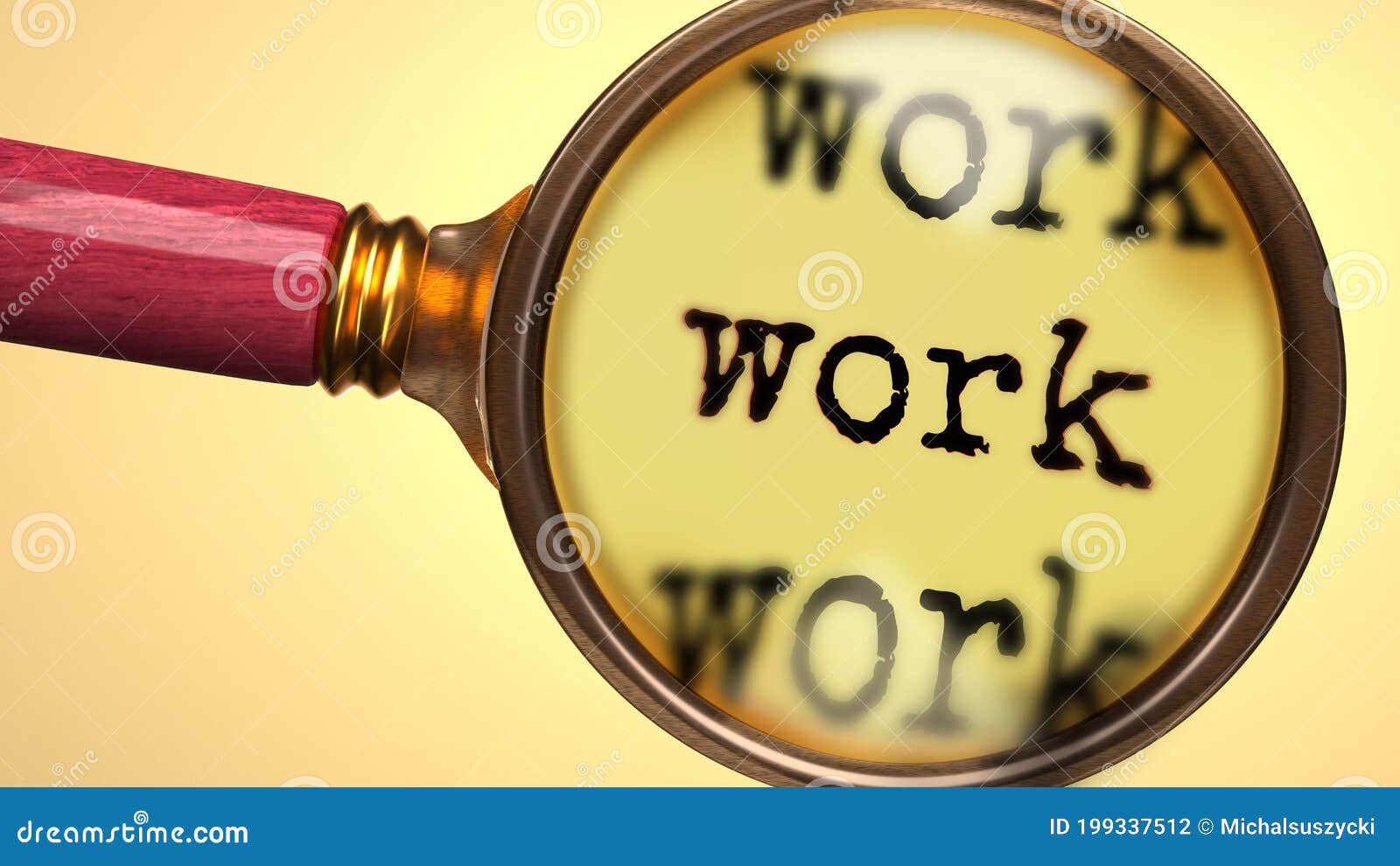 Examine and Study Work, Showed As a Magnify Glass and Word Work To ...