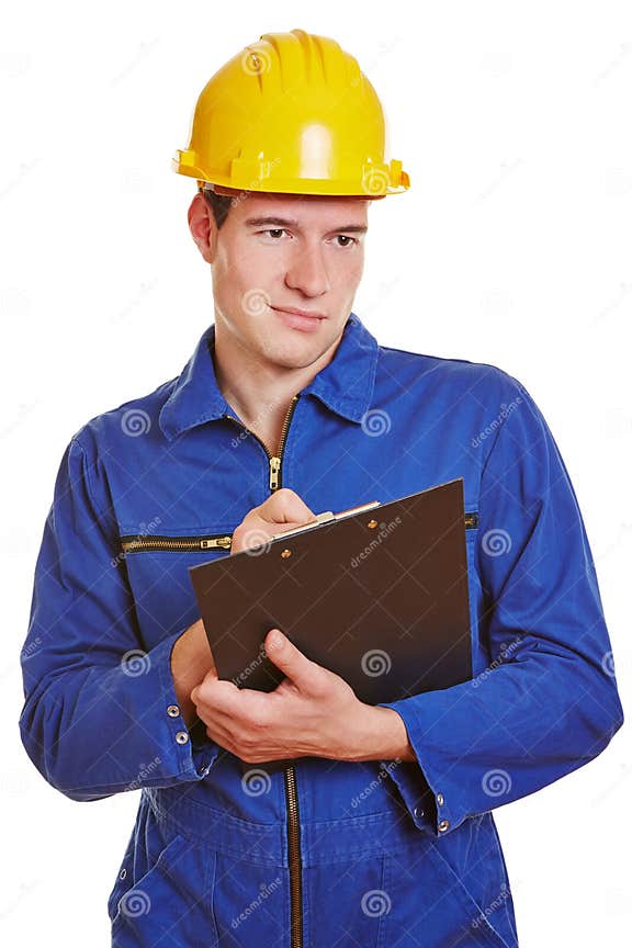 Examiner with Clipboard Checking Stock Image - Image of installer ...