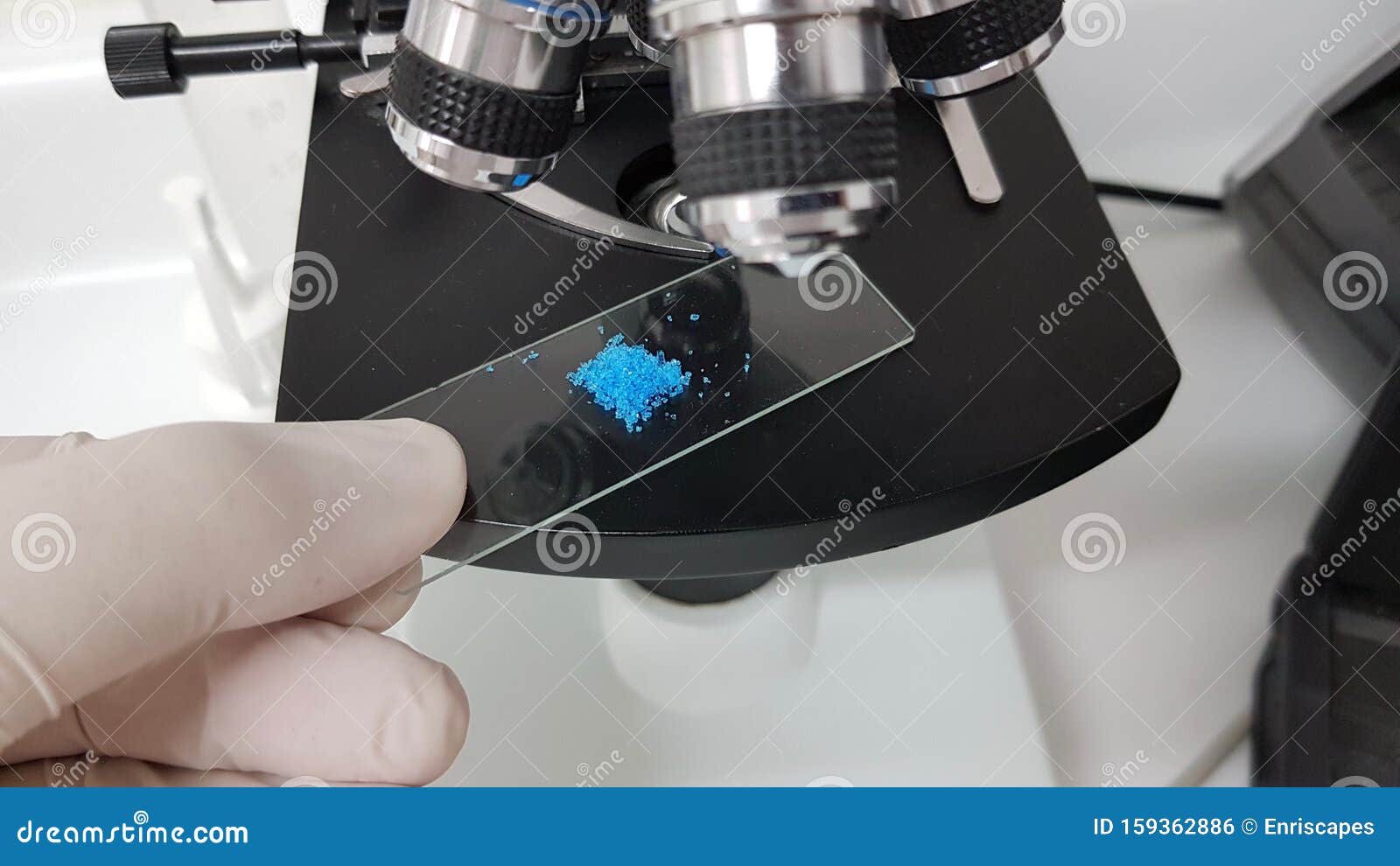 Examining a Sample Under a Microscope Stock Photo - Image of equipment ...