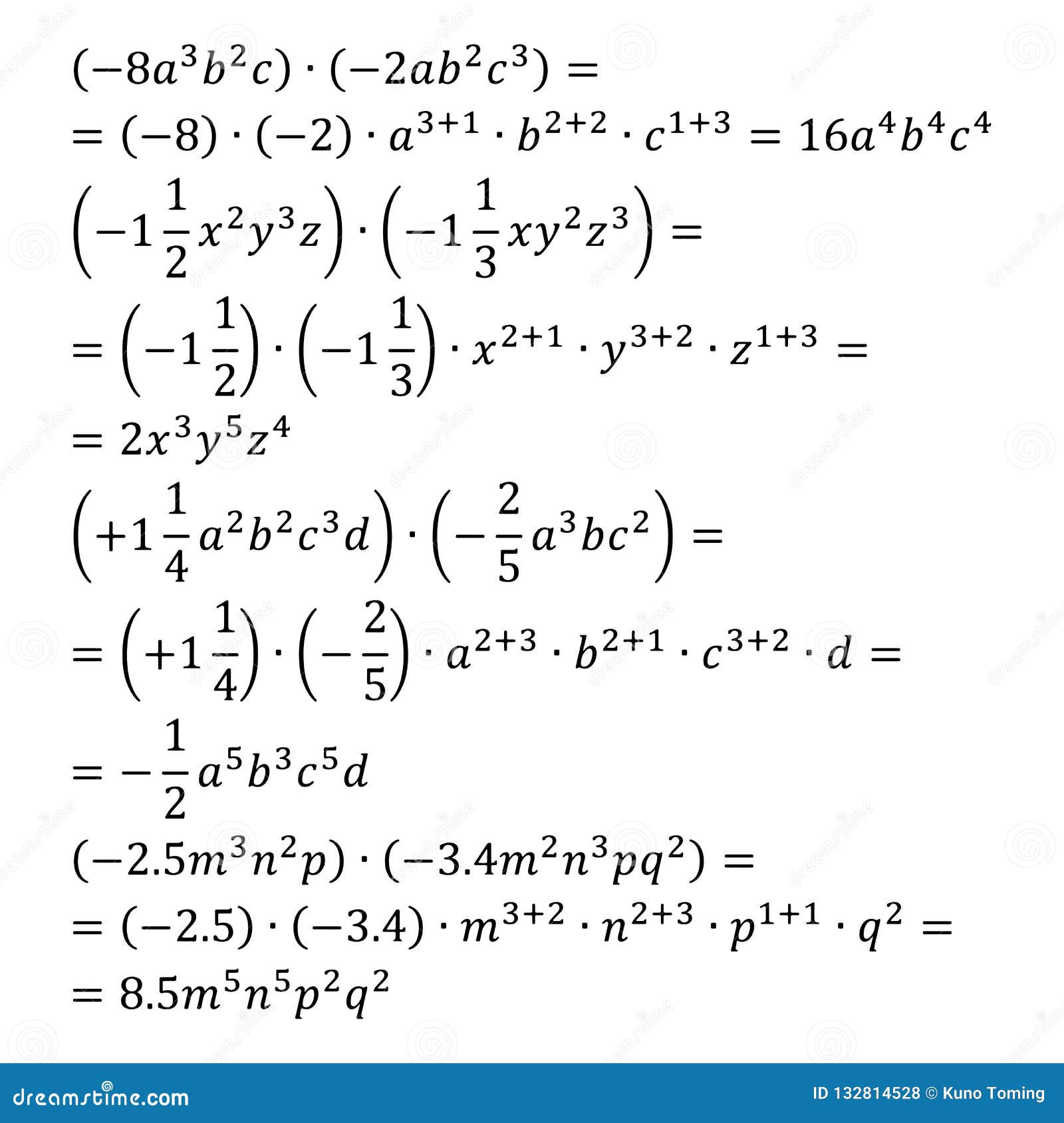 An Example of an Algebraic Multiplication of Degrees with the Same Base ...