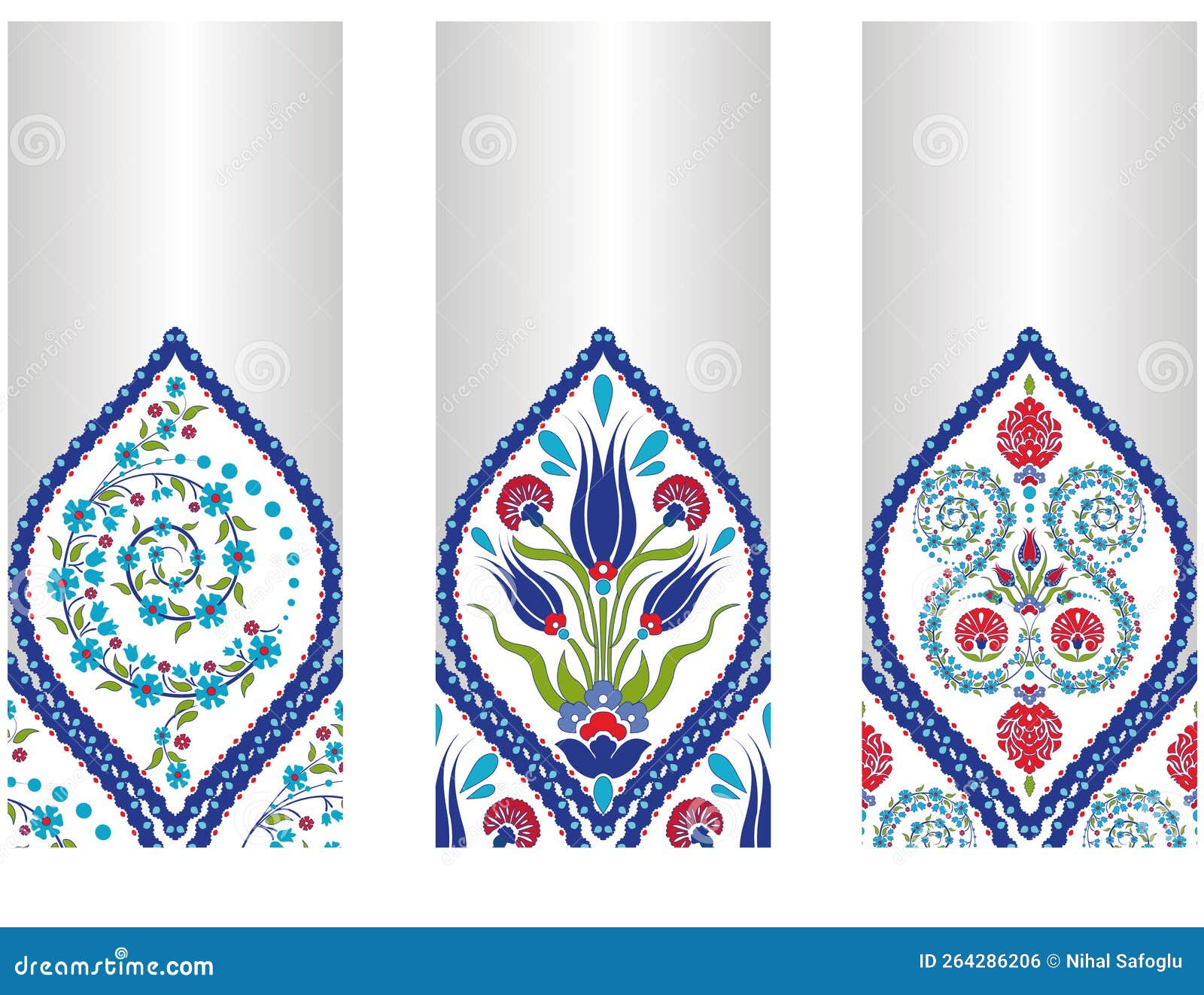 Example Of A Banner To Use With 3 Different Ottoman Tile Figures Vector ...