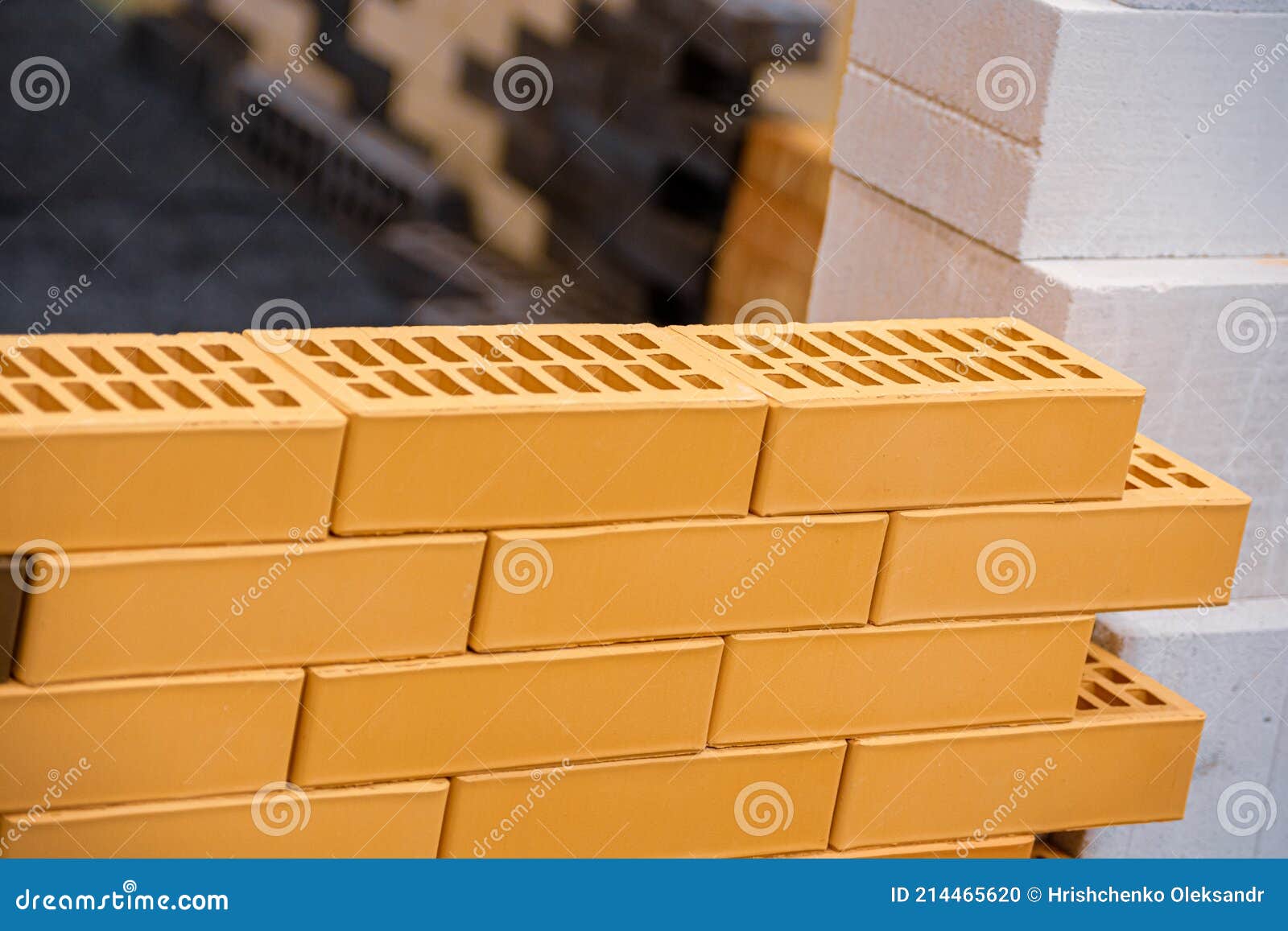 An Example of Brickwork. Yellow Brick with Voids Stock Photo - Image of ...