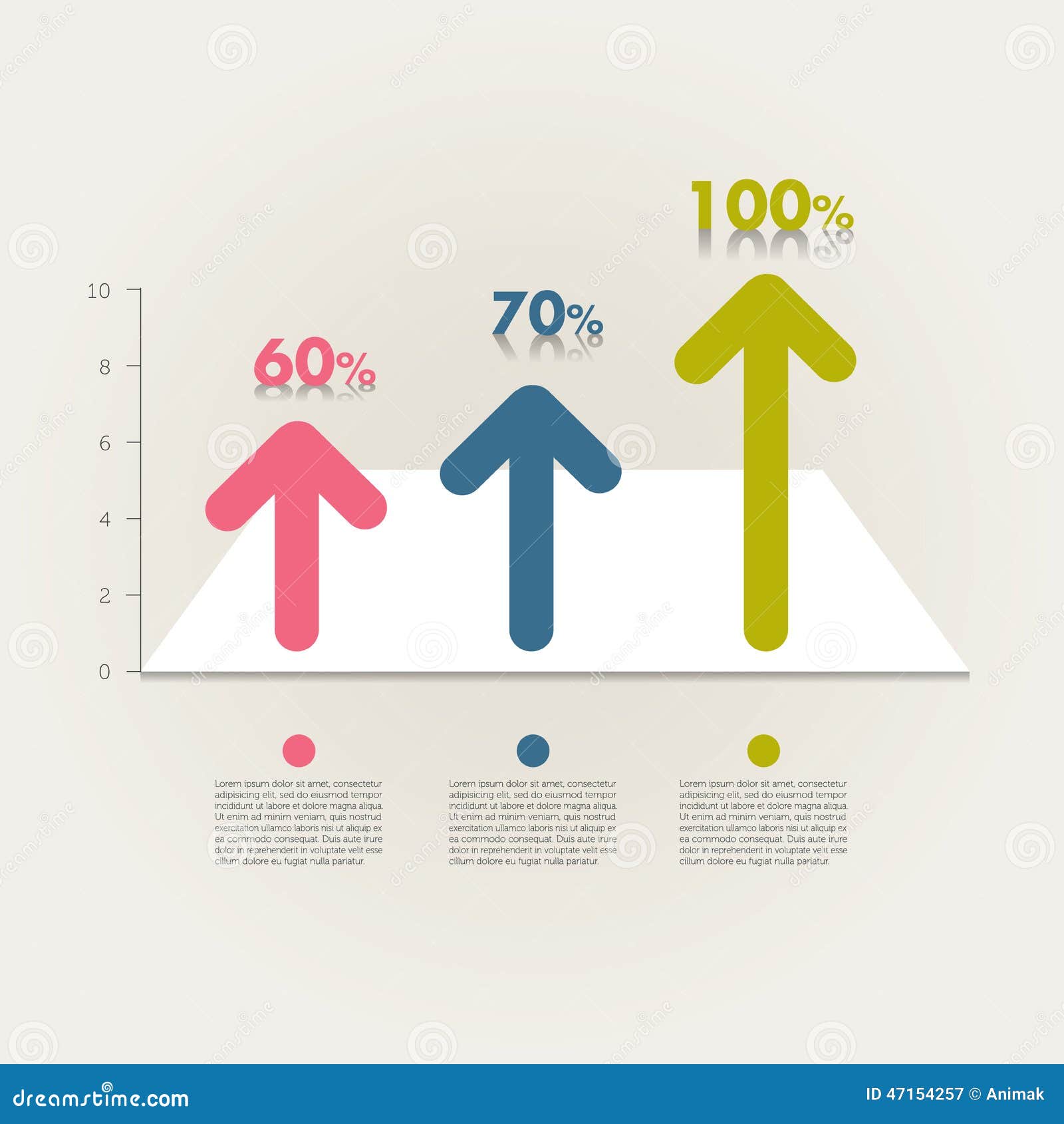 Example of Business Flat Design Graph. Stock Vector - Illustration of ...