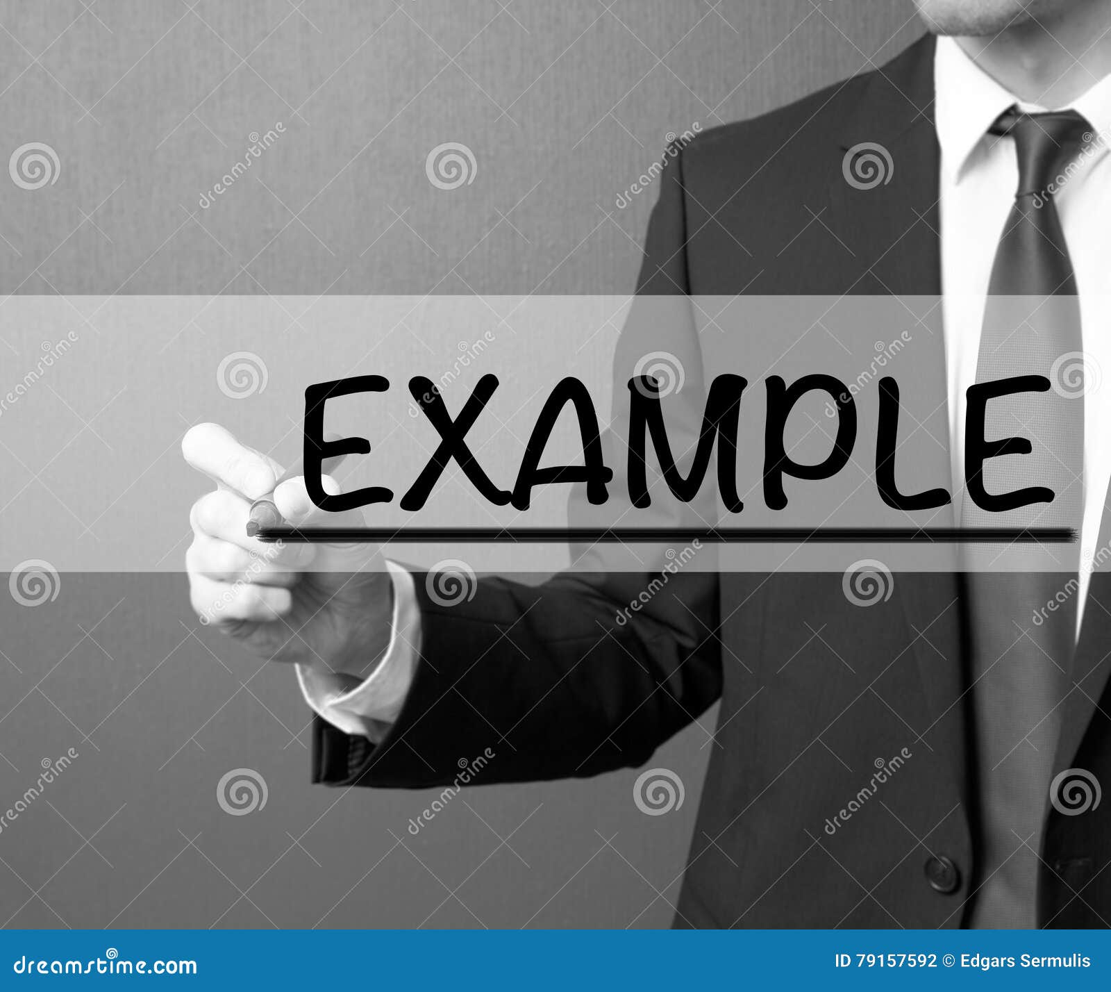 Example. Businessman in a Suit with a Marker Writing on Visual S Stock ...