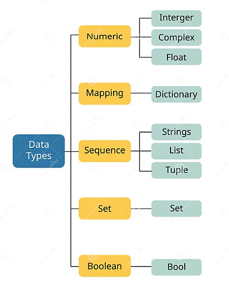 Example of Data Types with the Graph Stock Vector - Illustration of ...