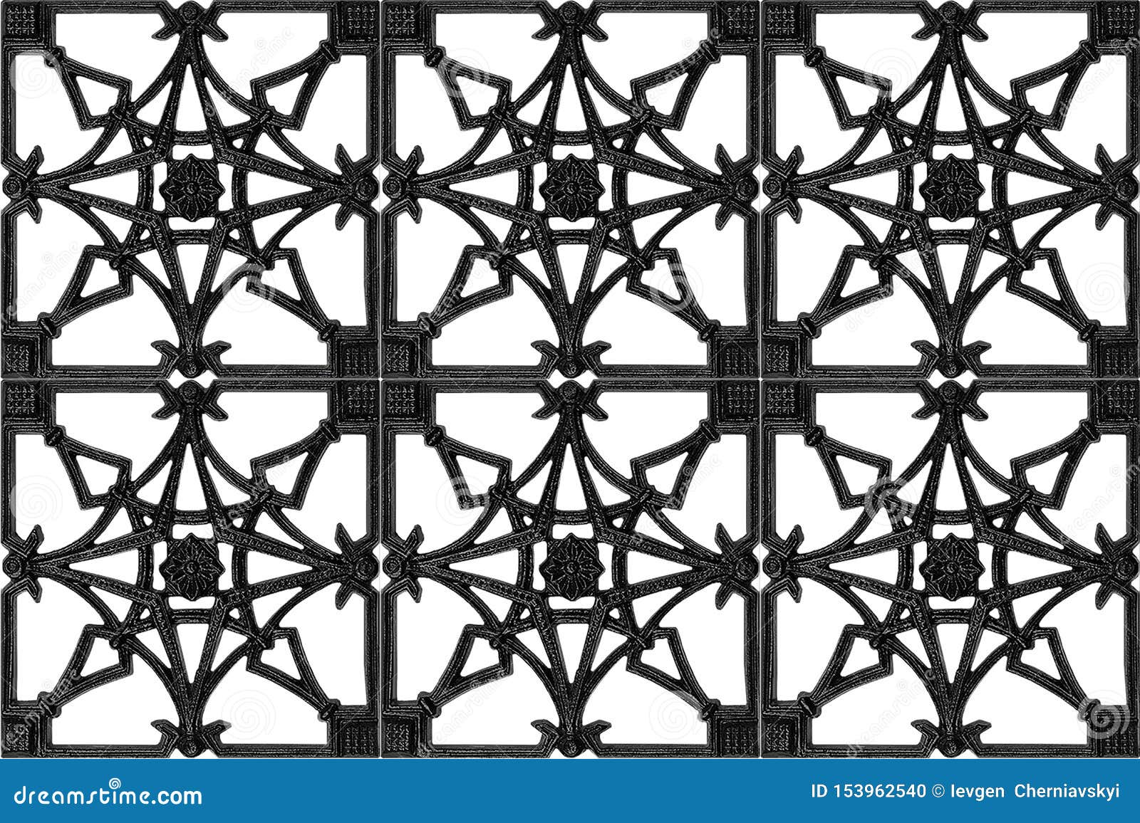 Seamless, Texture of Wrought Iron Latticework Pattern, 3D Illustration ...