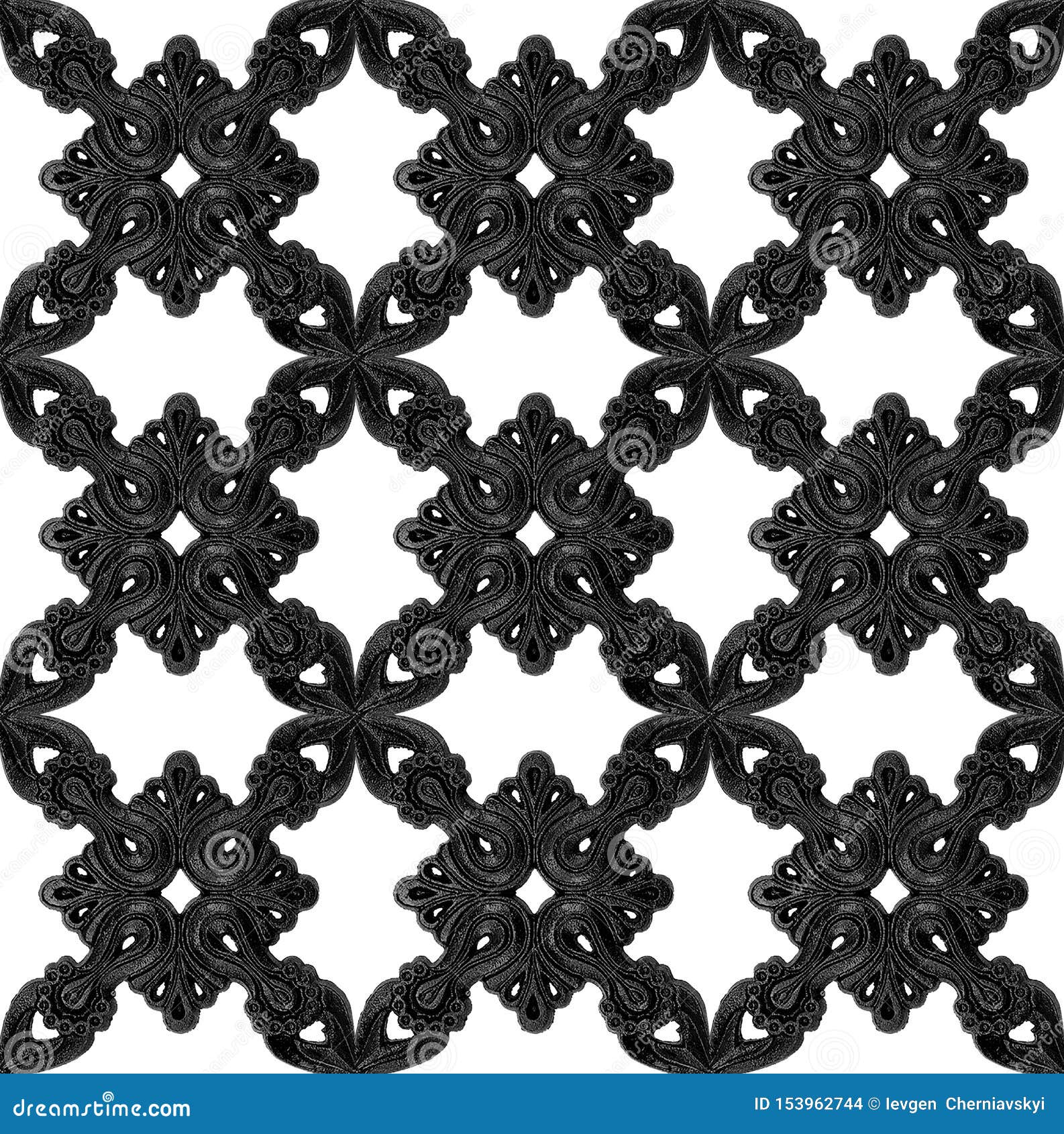Seamless, Texture of Wrought Iron Latticework Pattern, 3D Illustration ...