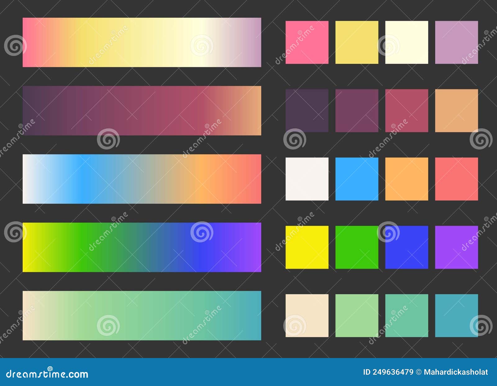 An Example of a Gradient Color Palette. Stock Vector - Illustration of ...