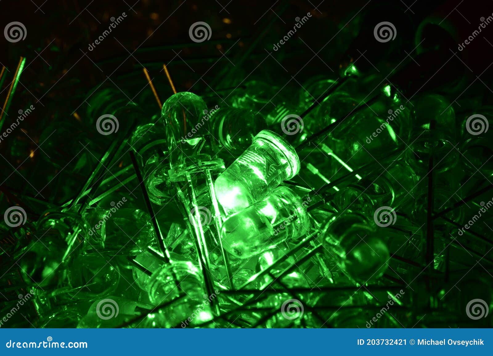 An Example of a Green Low Power LED in a Transparent Case. Stock Image ...