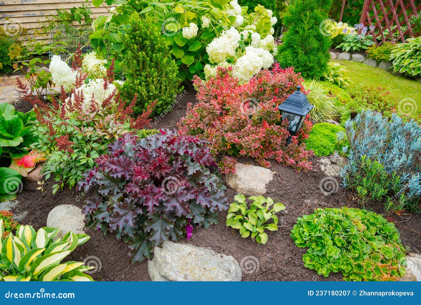 Example of Landscape Design in the Garden Stock Image - Image of ...