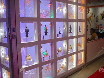 LED Lighting for a Glass Display Case. Stock Image - Image of soft ...