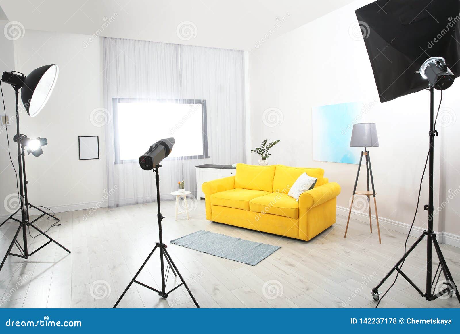 Example of Living Room Interior Design and Professional Equipment Stock ...