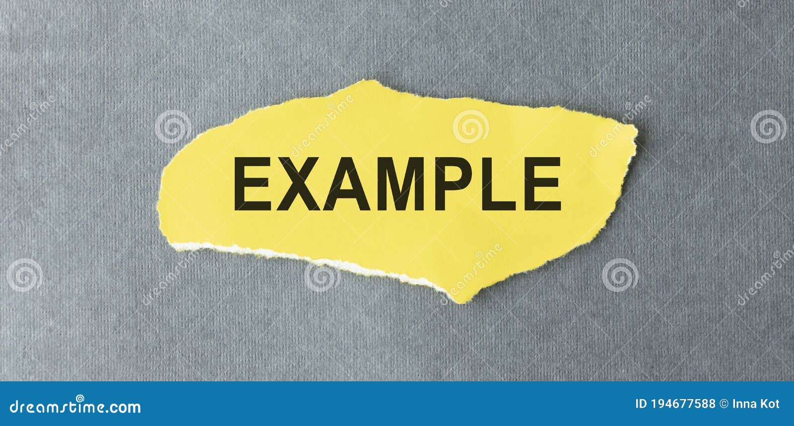 Example Message on Paper Torn Ripped Opening Stock Photo - Image of ...