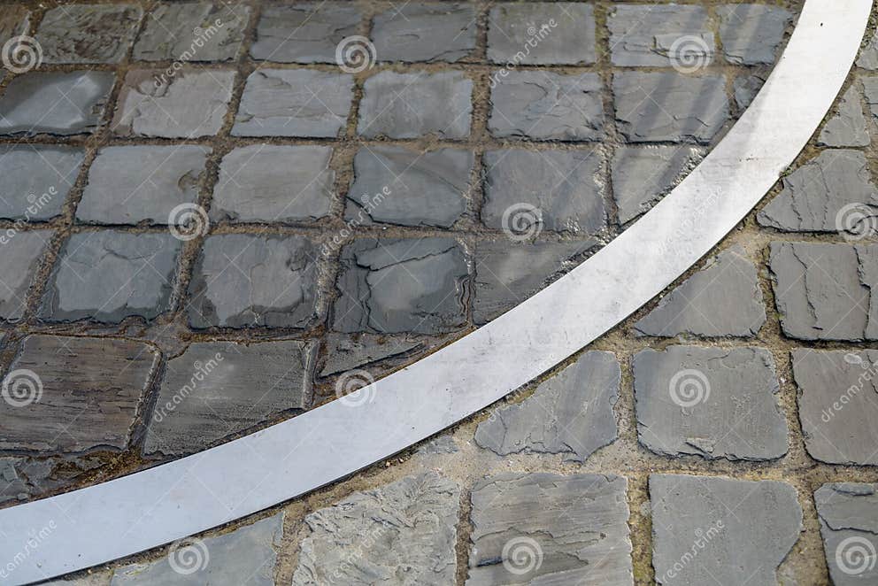 An Example of a Metal Arc Insert in a Stone Pavement Stock Photo ...