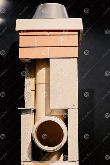 An Example of a Modern Chimney in the Layout of the House Stock Photo ...