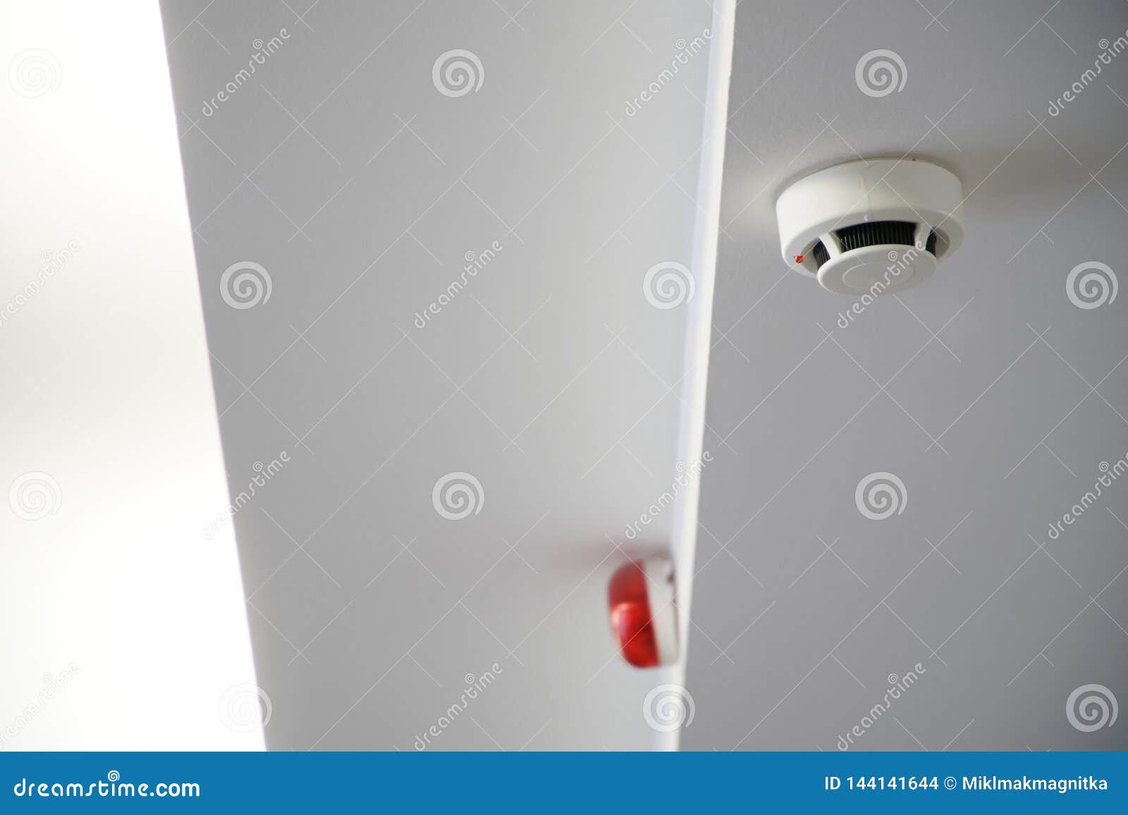 An Example of Mounting a Fire Detector and a Light Indication Unit on a ...