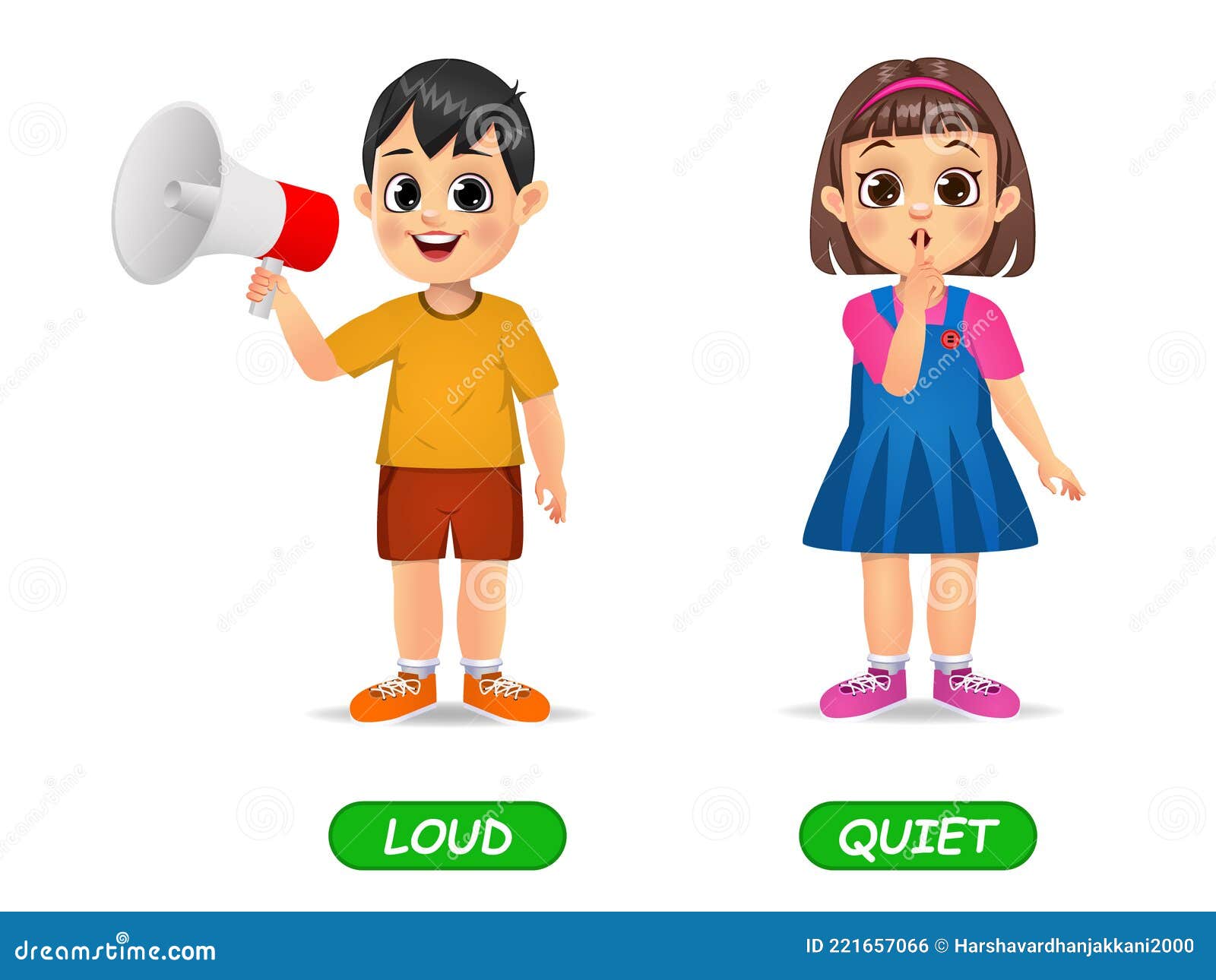 Example of Opposite Adjectives Word for Kids Stock Vector ...