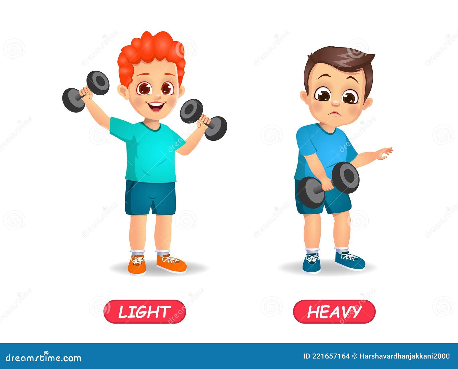 Example of Opposite Adjectives Word for Kids Stock Vector ...