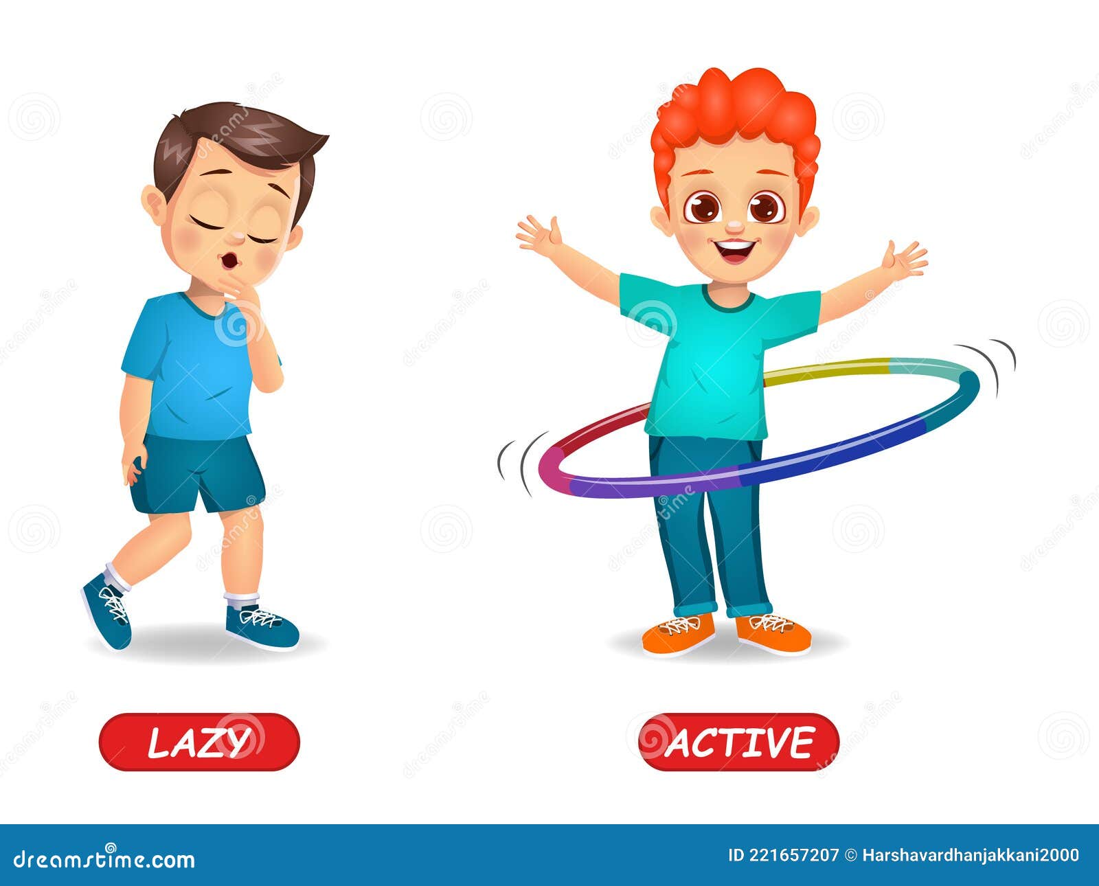 Example of Opposite Adjectives Word for Kids Stock Vector ...