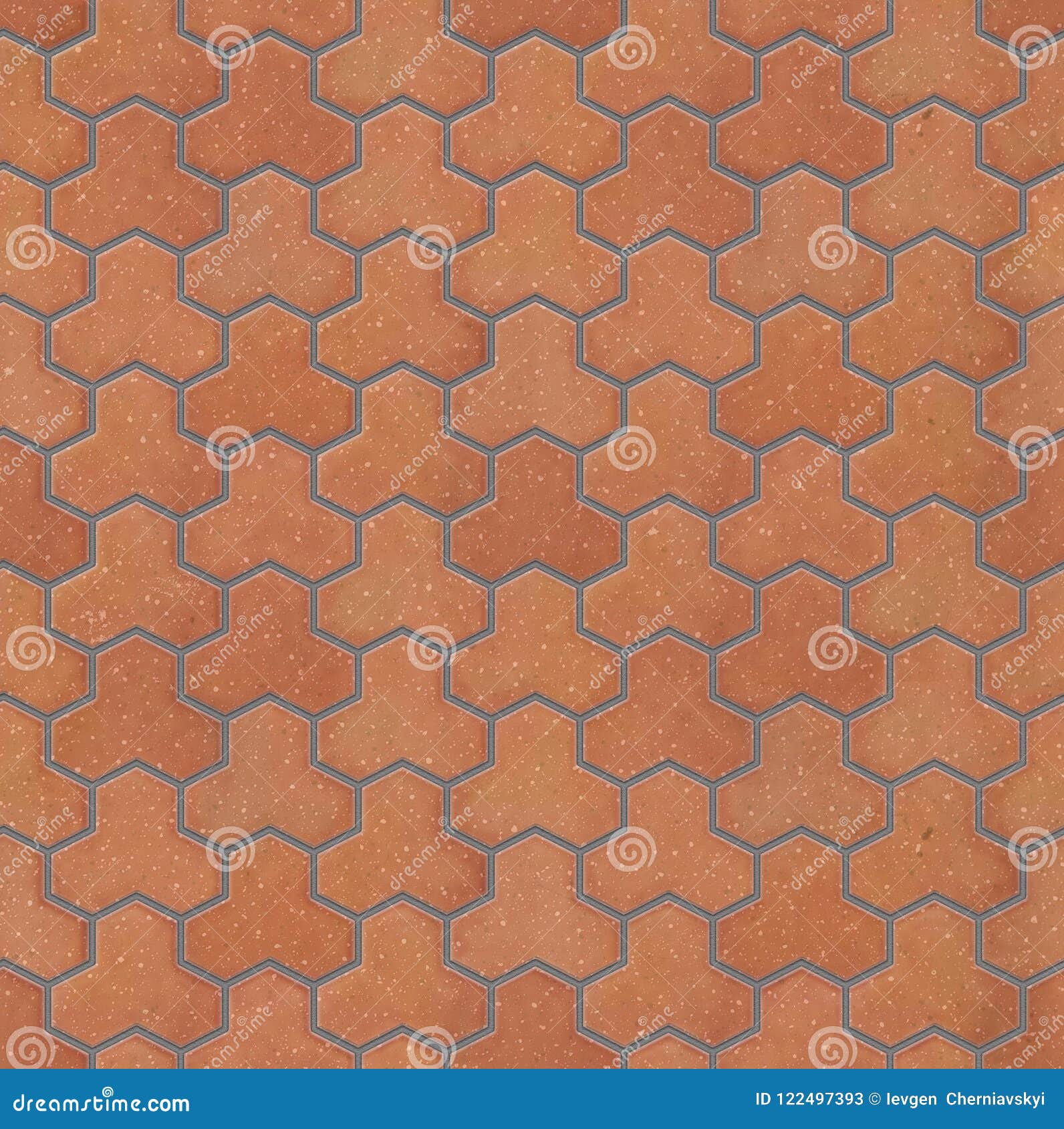 Trihex Red Style Brick Pavers, Seamless Texture Stock Image - Image of ...