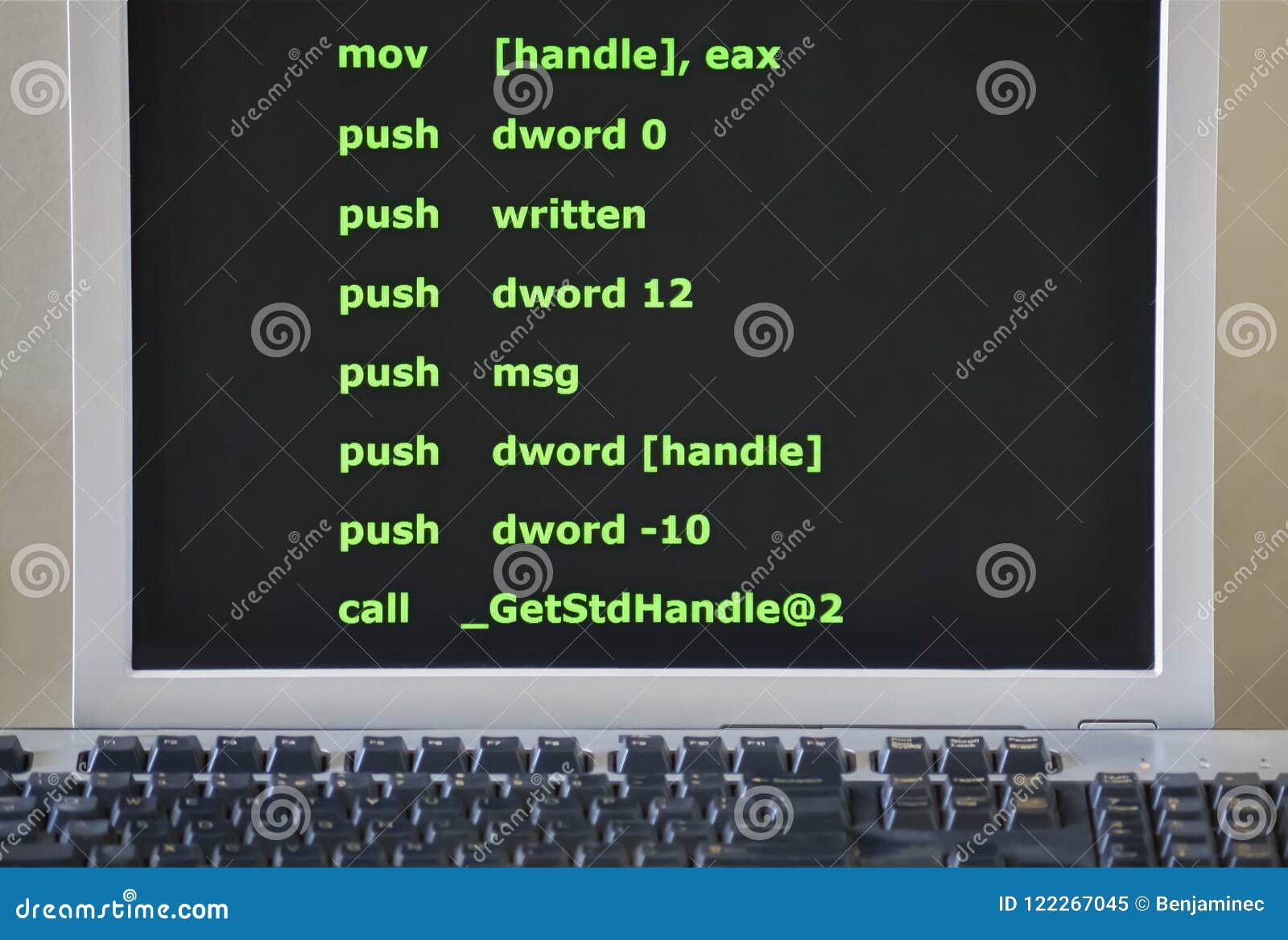 Example of program code stock image. Image of assembly - 122267045
